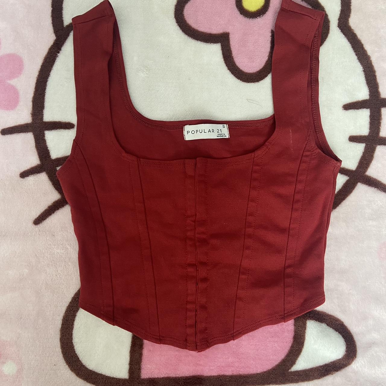 Super cute cropped red corset top Perfect for... - Depop