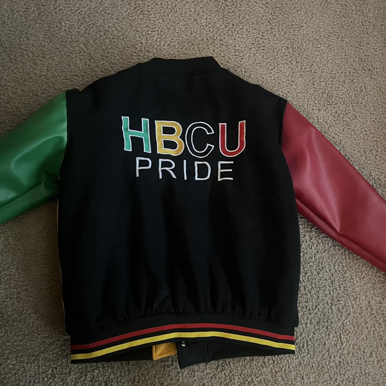 Custom made “HBCU PRIDE “ varsity jacket worn once... - Depop