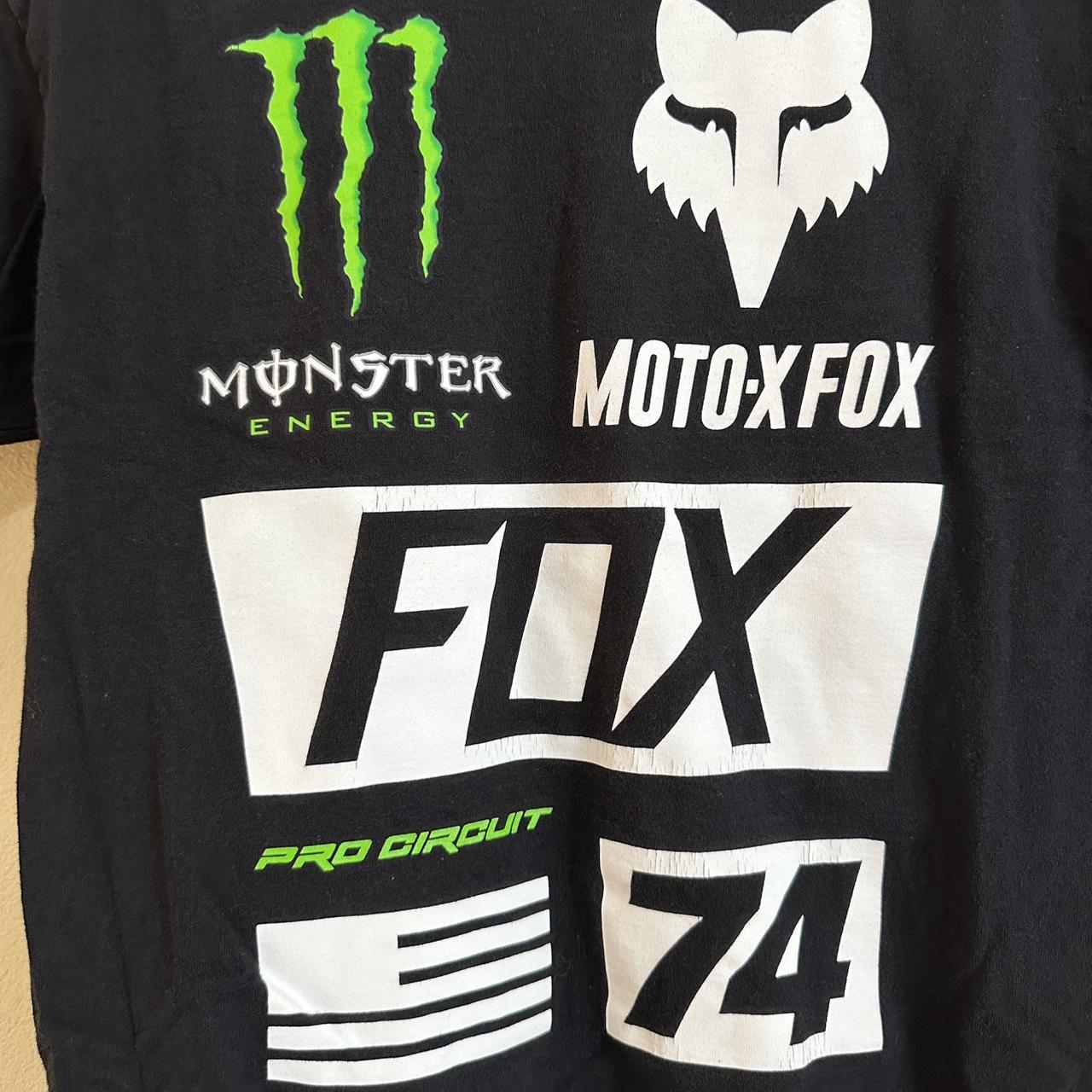 Black Fox Racing Monster Energy tee with green... | Depop