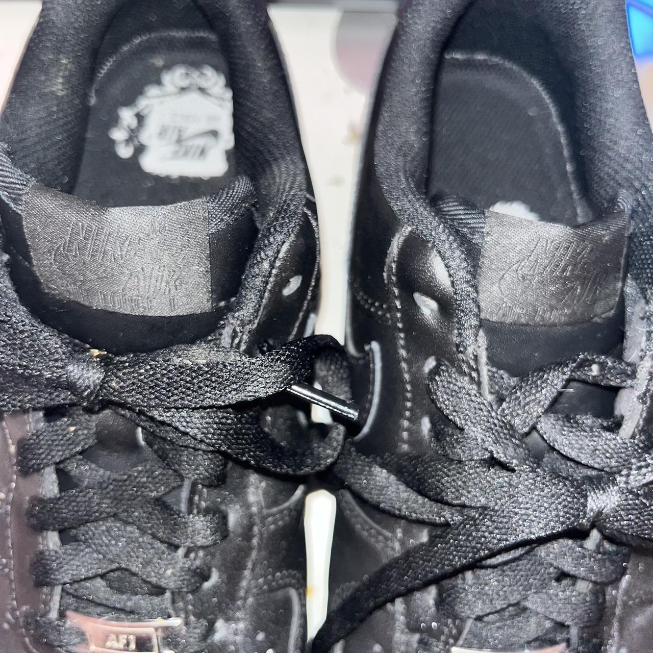 black Nike Air Force 1 worn a couple times creased,... - Depop