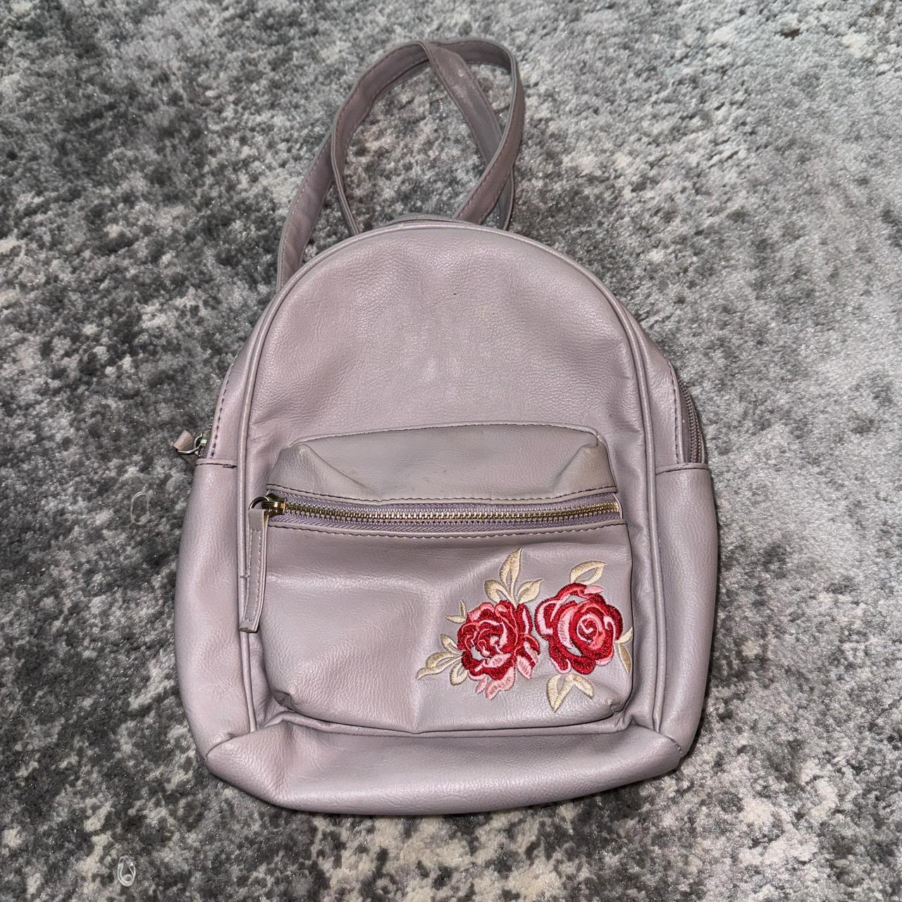Small lavender backpack with rose details!🌹 super... - Depop