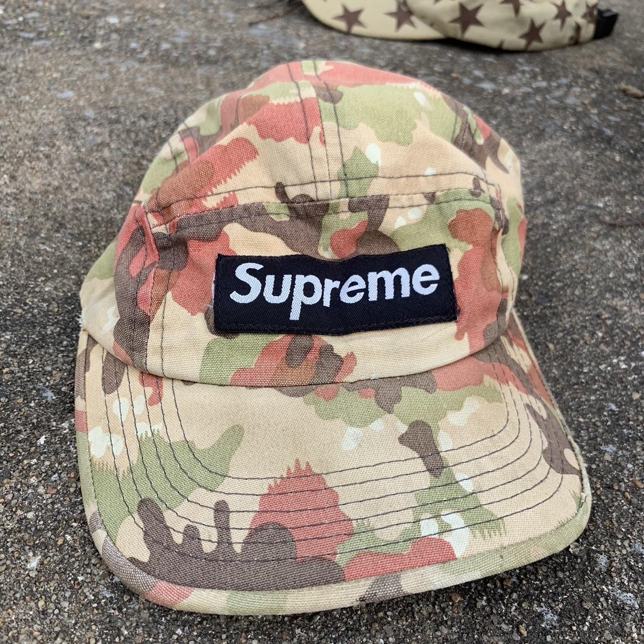Supreme Men's Tan and Orange Hat | Depop