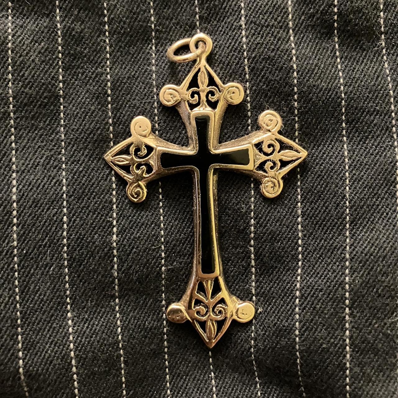 vintage gold gothic cross pendant #gothic #goth... | Depop