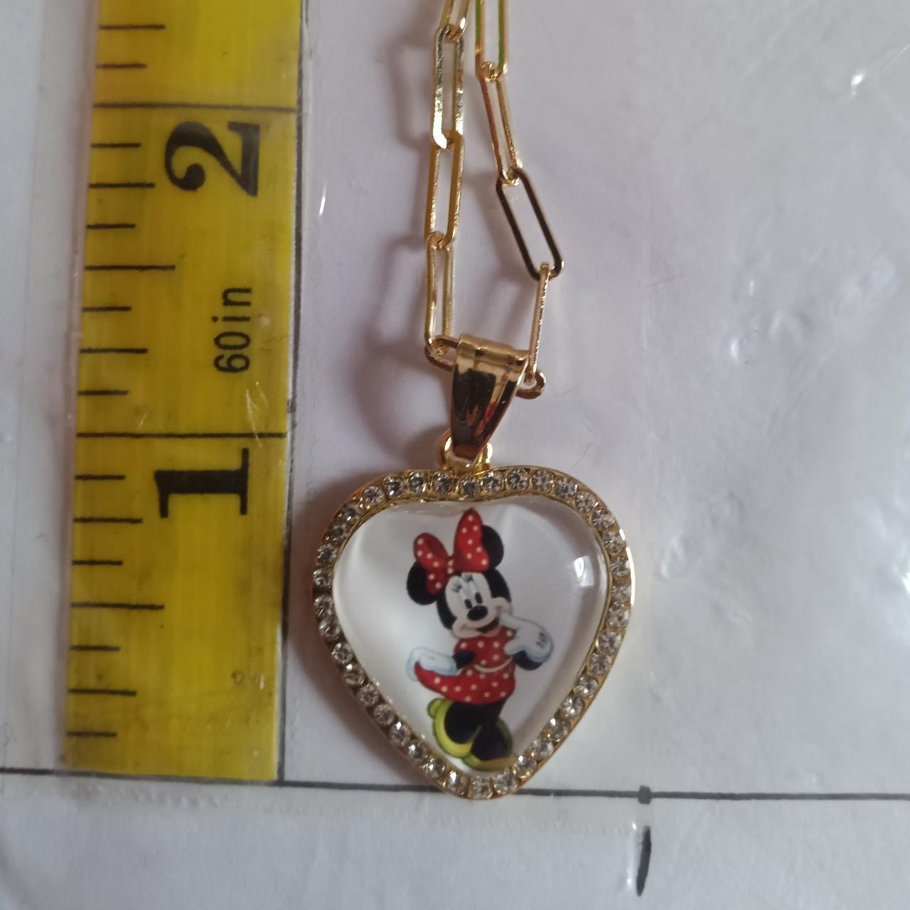 Minnie mouse Necklace Italian Paperclip chain 22... - Depop