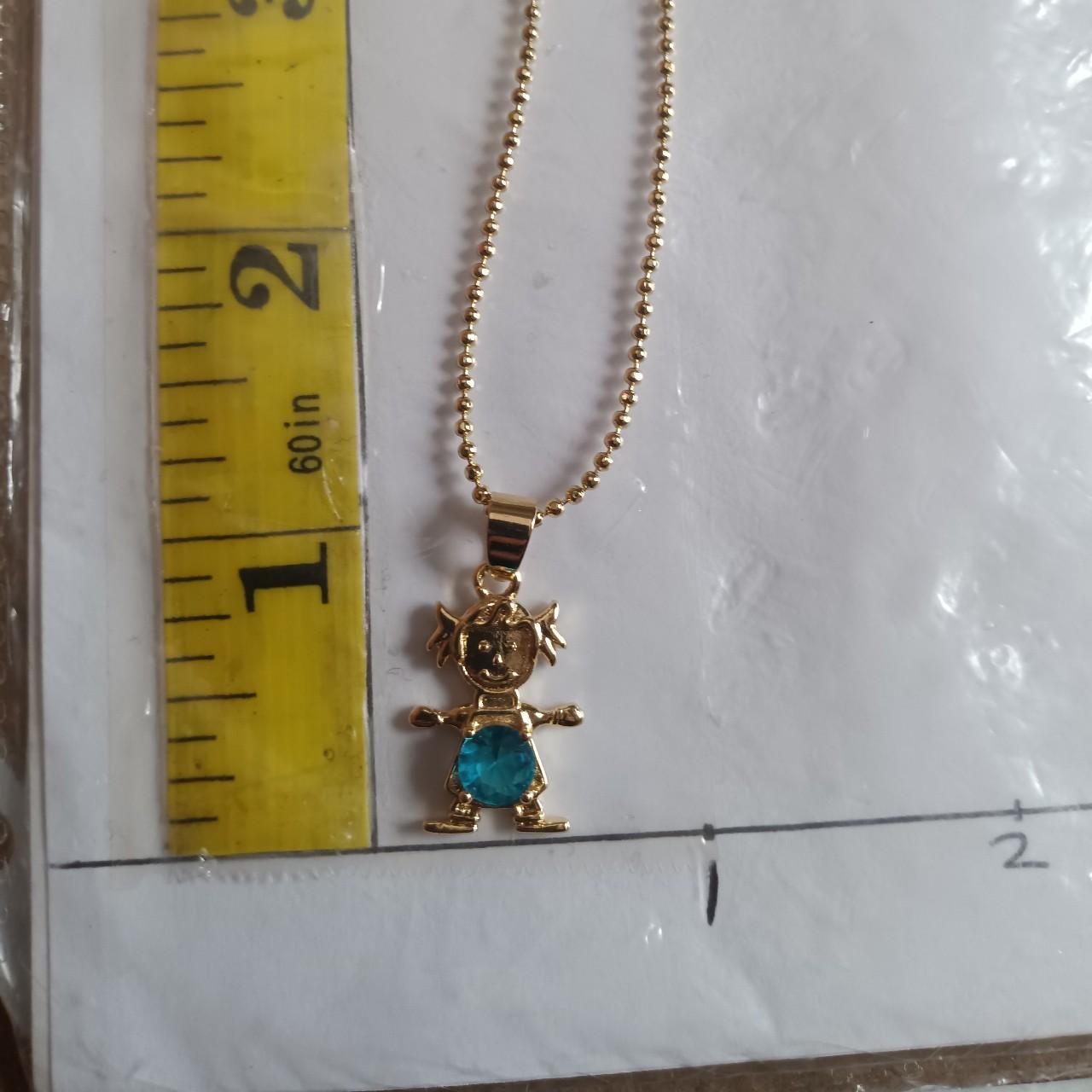 Girl Necklace Italian Chain 22 inch Girl Pendant... - Depop