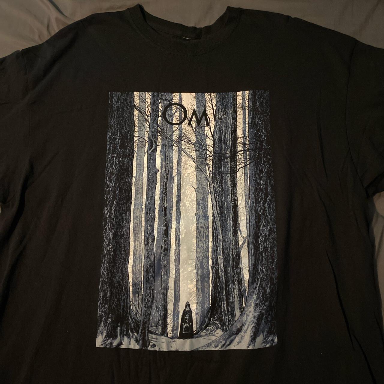 OM band T-shirt No size tag Width: 23” Length:... | Depop