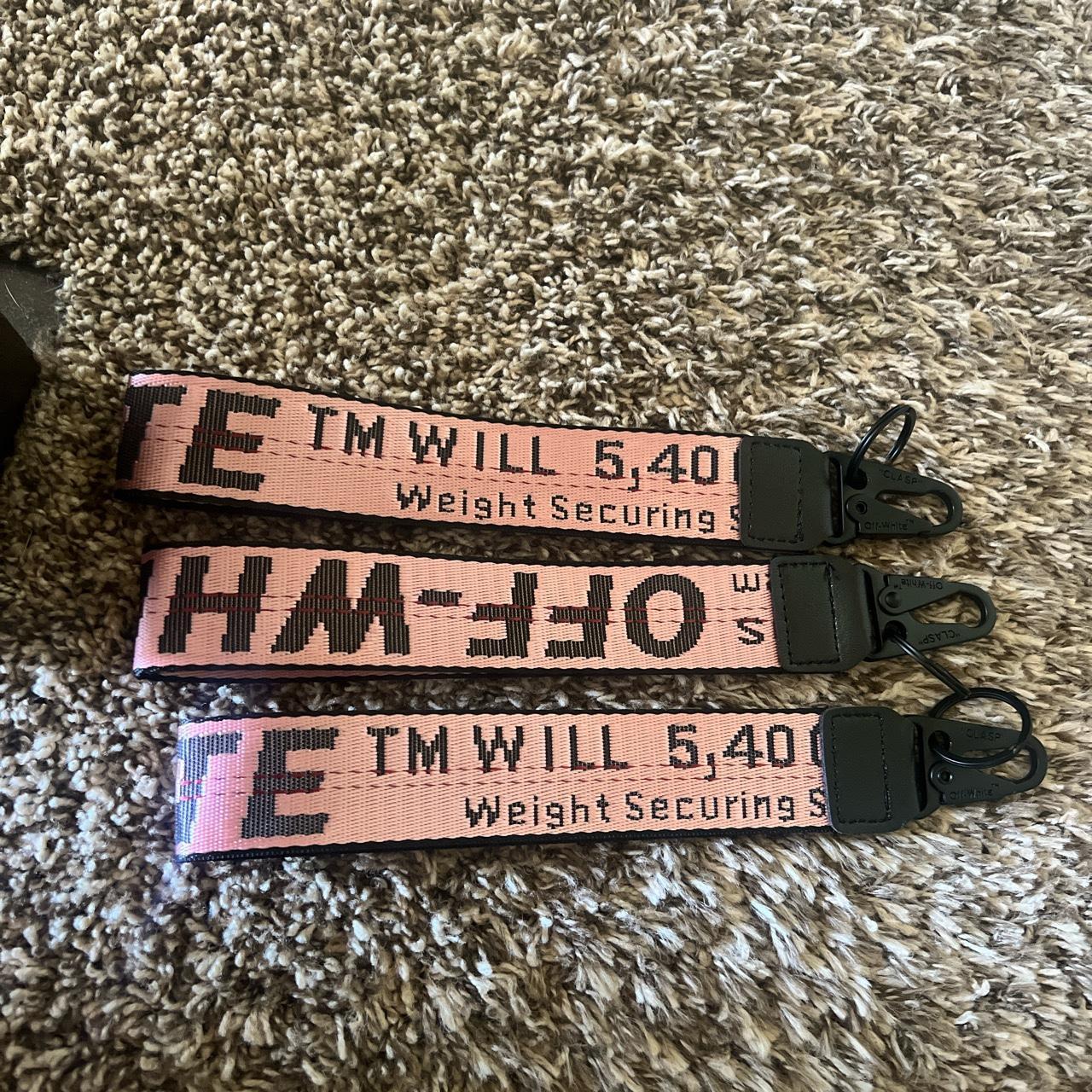 3 off white keychains - Depop