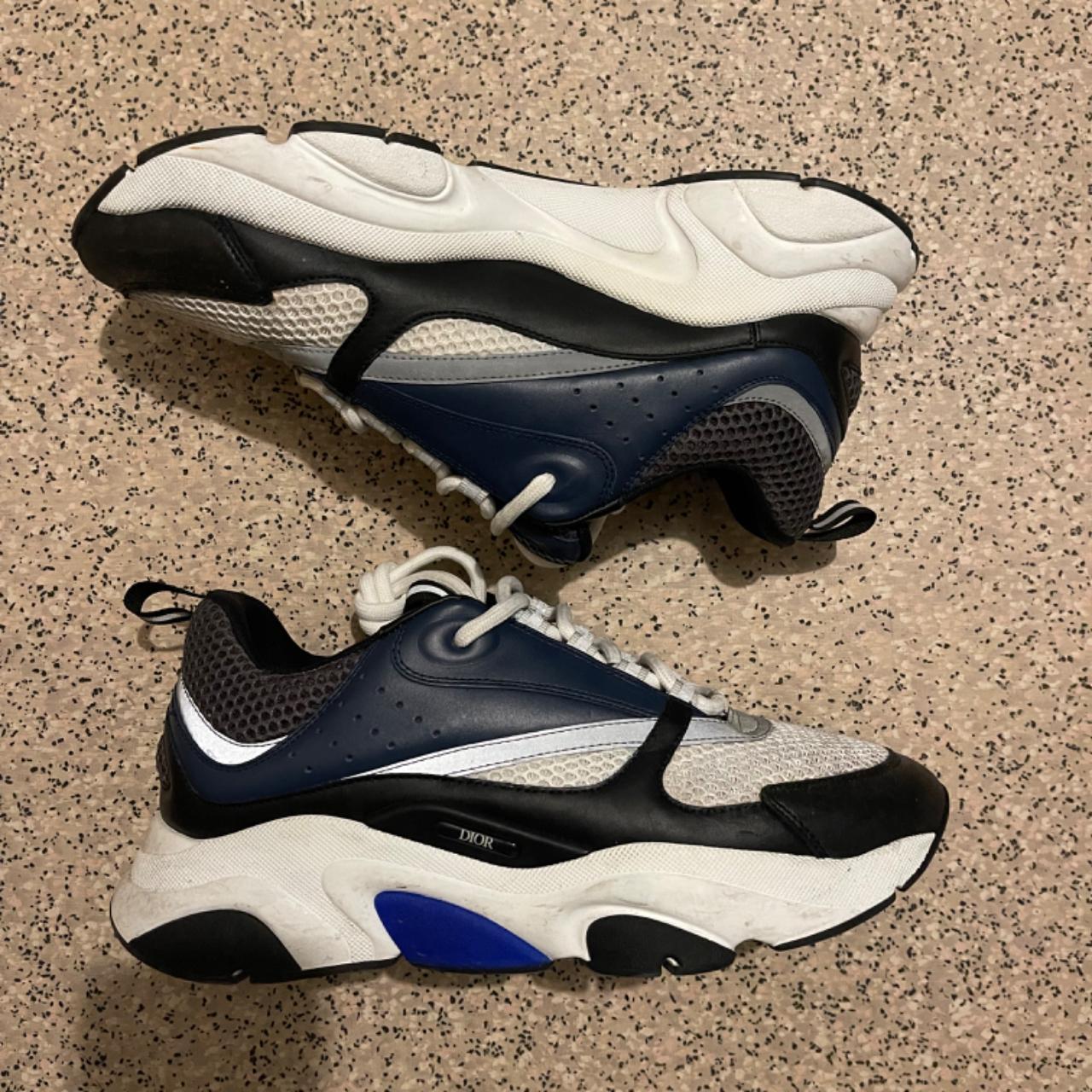 Dior b22s Blue, black and white Size 9 100%... - Depop