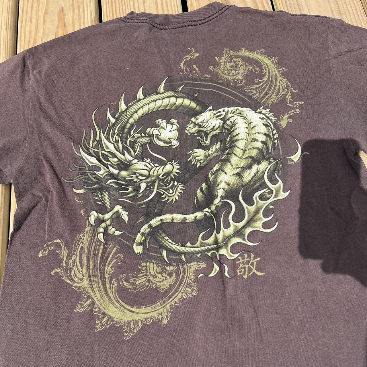 Y2k Dragon V Tiger Size -M Chest -19”3/4 Length... - Depop