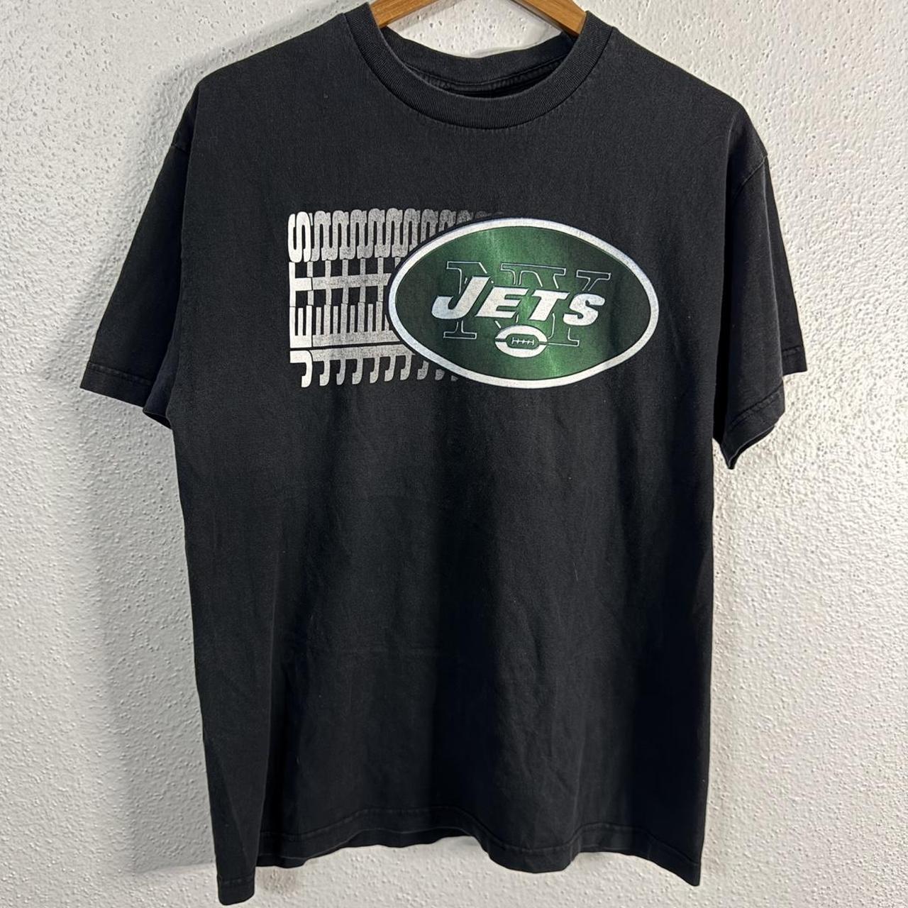 Vintage 2000s New York Jets graphic tee - Black -... - Depop