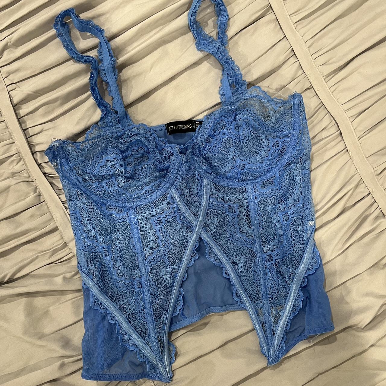 💙Blue PLT Lace Corset Top💙 #blue #corsettop... - Depop