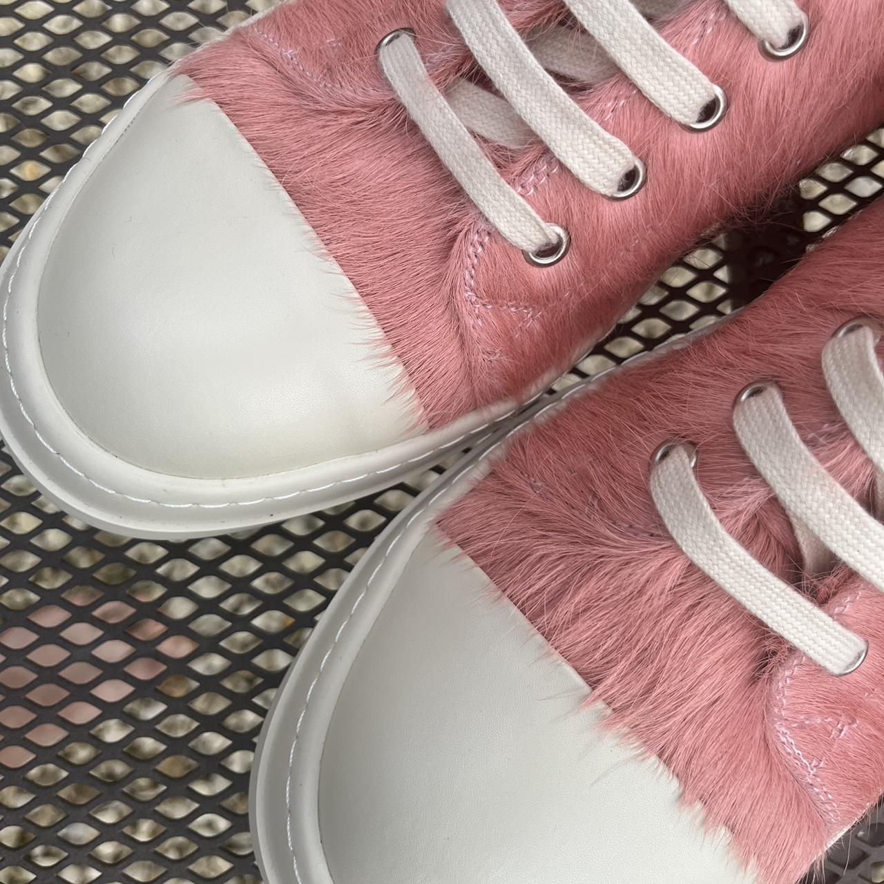 rick owens clean pink pony hair ramones Size 46 /... - Depop