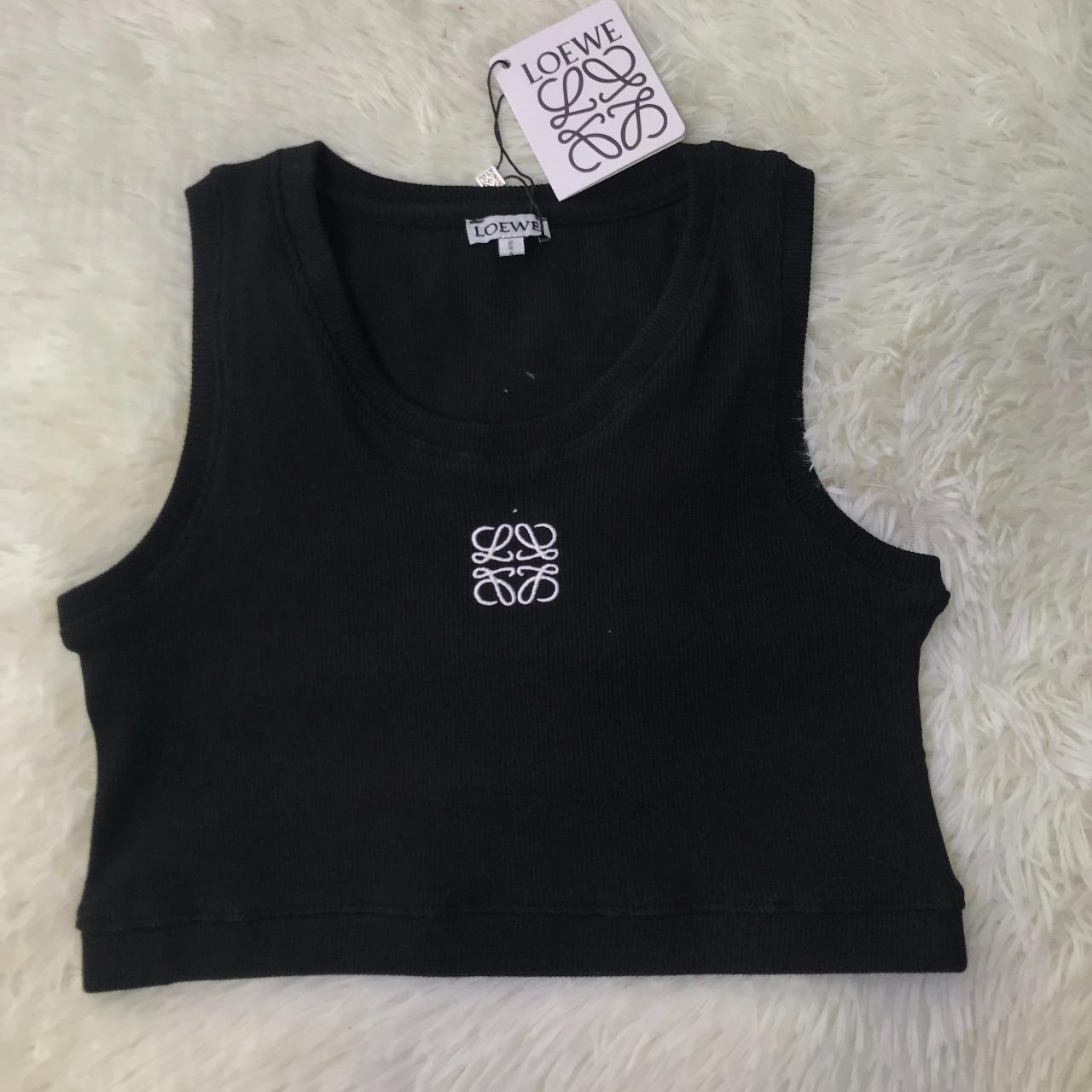 Loewe Anagram cropped cotton-blend tank top New... - Depop