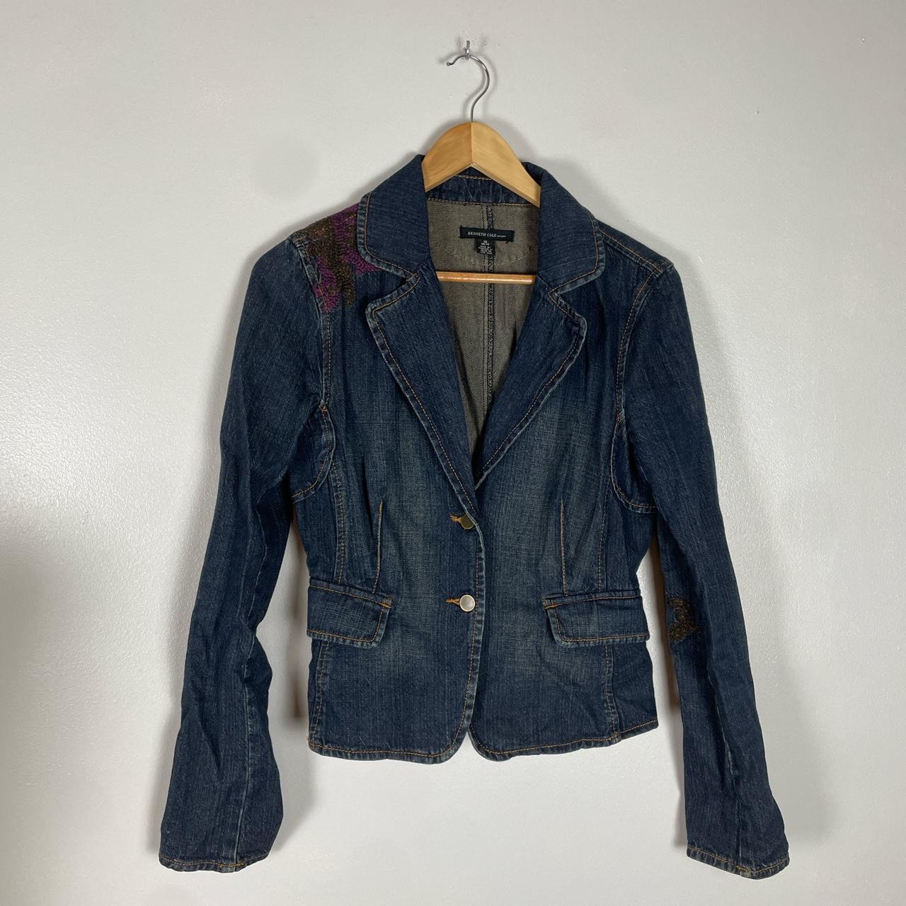 Kenneth Cole vintage Embroidered Jean Jacket, Marked... - Depop