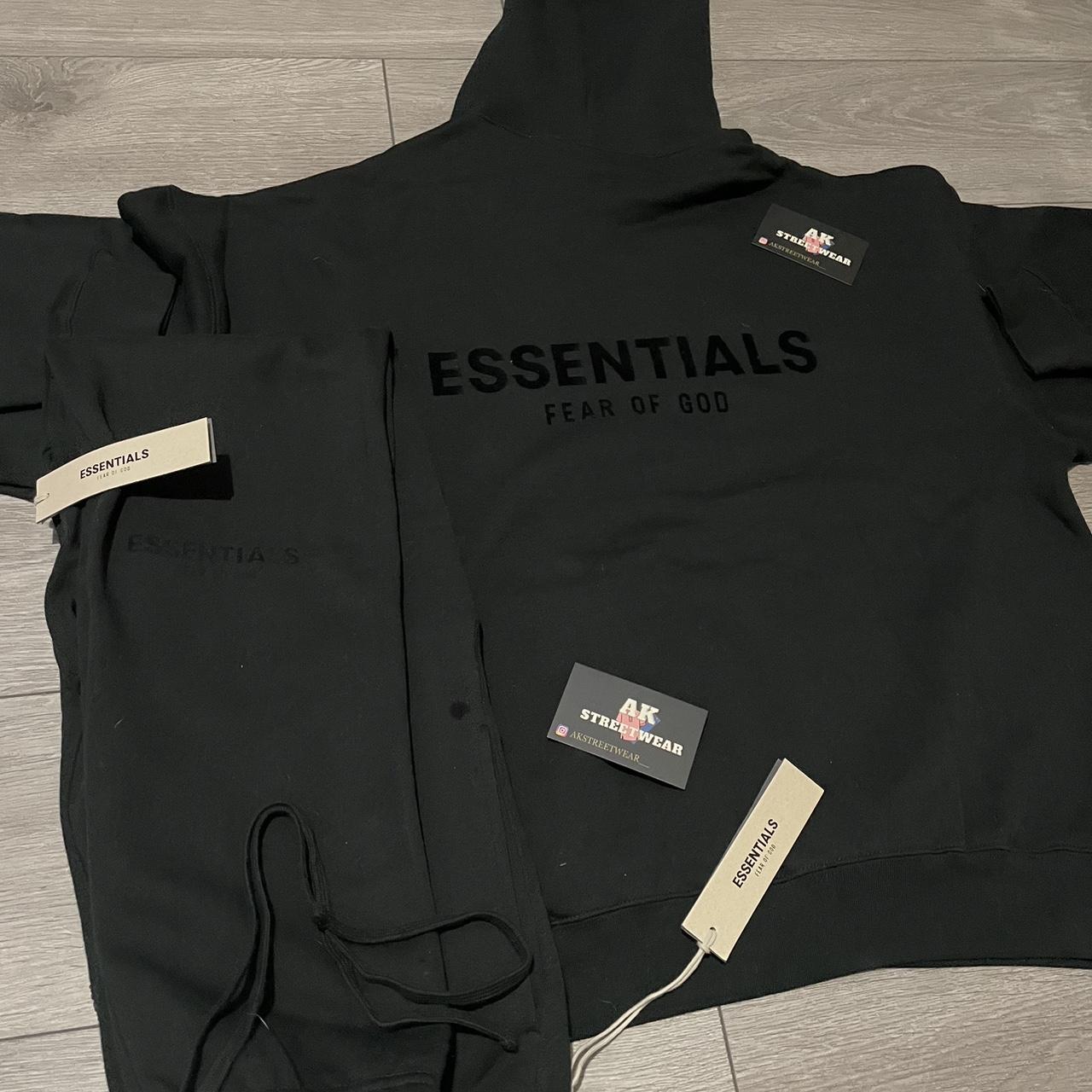 fear of god essentials SS22 black tracksuit SS22... - Depop