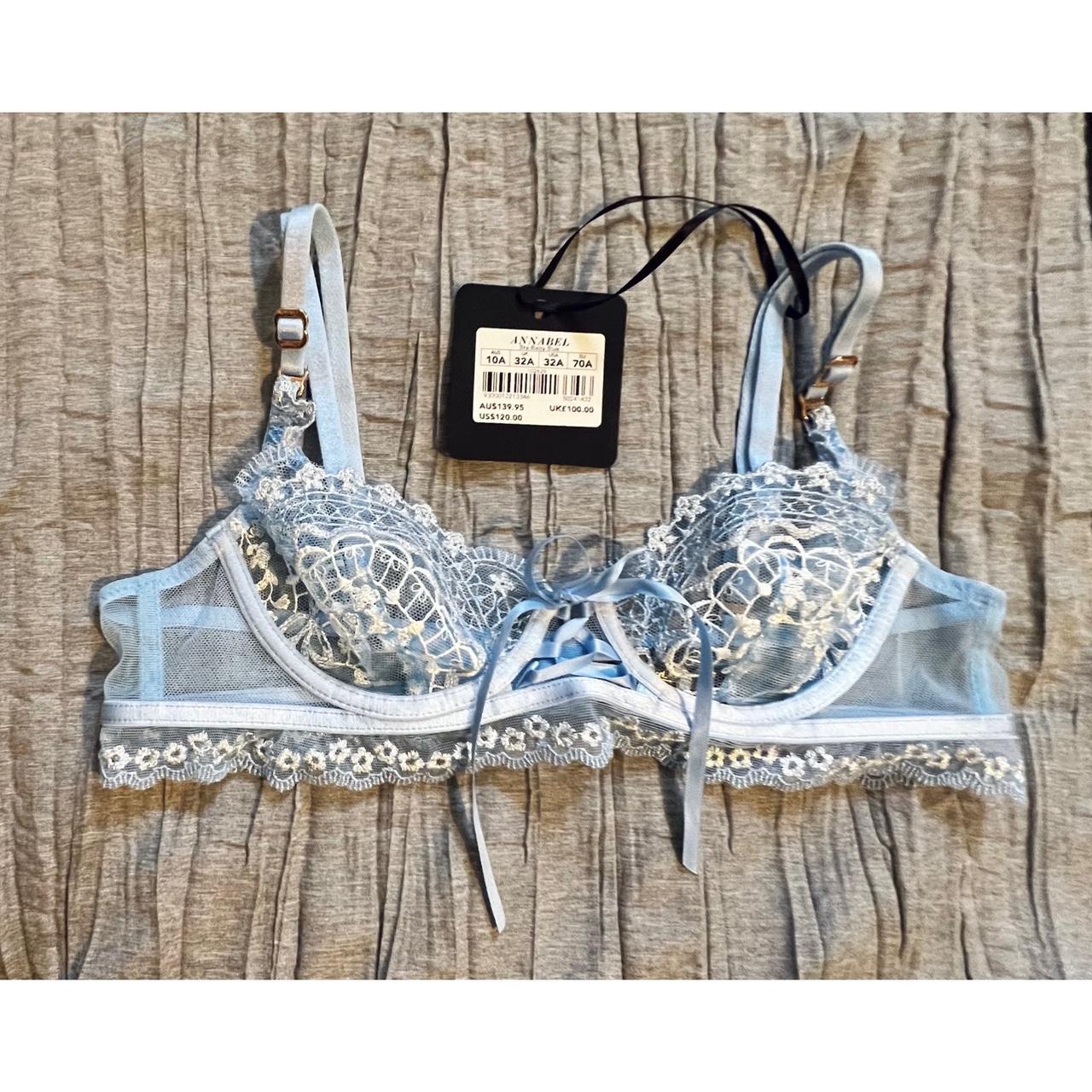 Honey Birdette Annabel Baby Blue Bra 10A -... - Depop