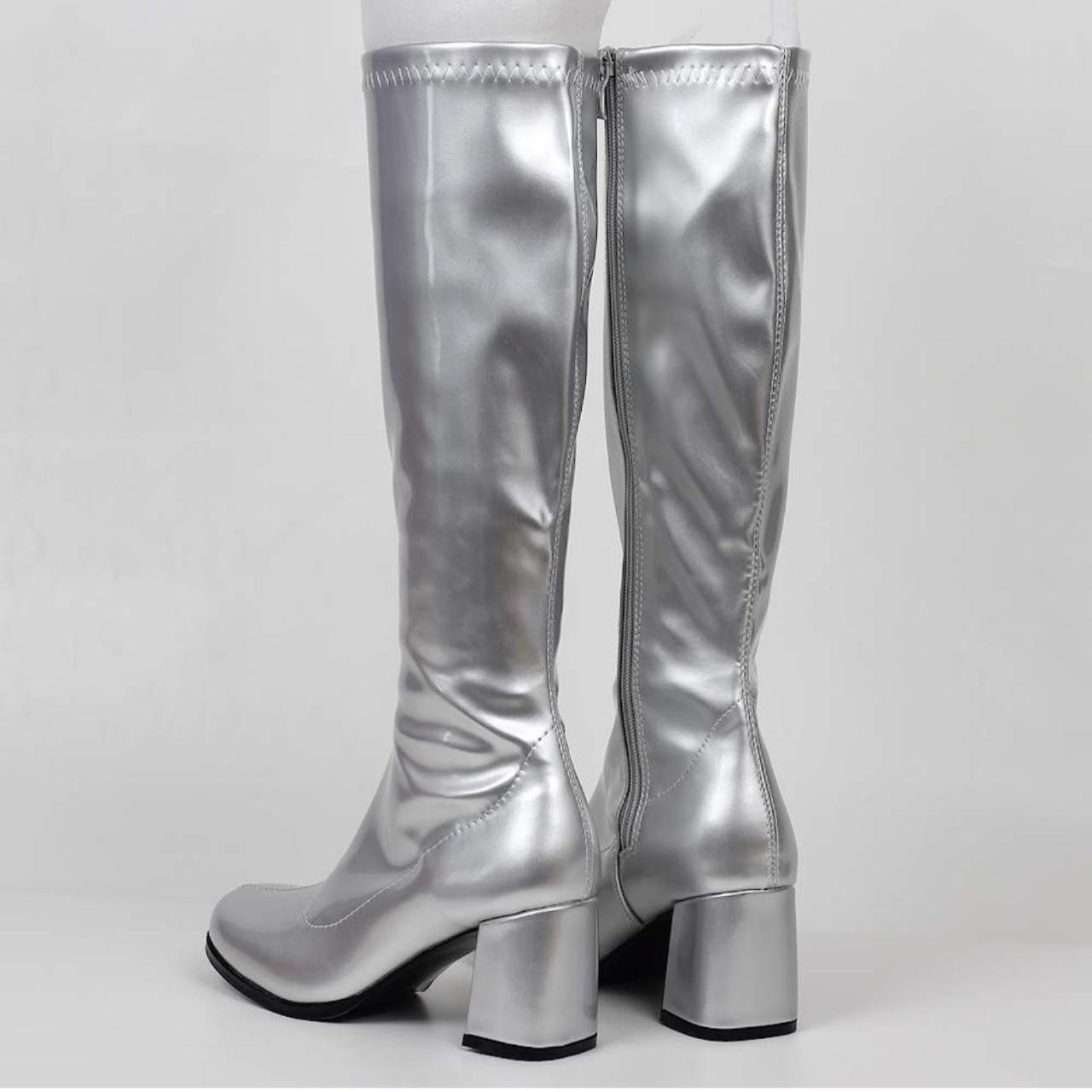 Brand new shiny silver boots. Depop payments only... - Depop