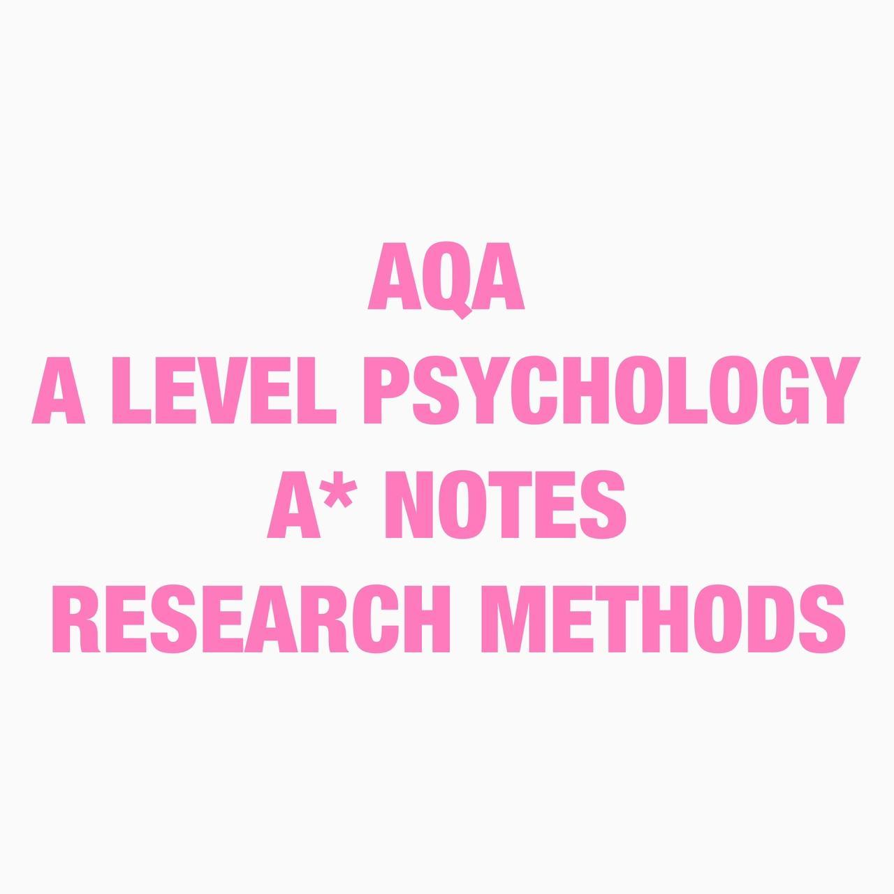 AQA A-Level Psychology detailed research methods... - Depop