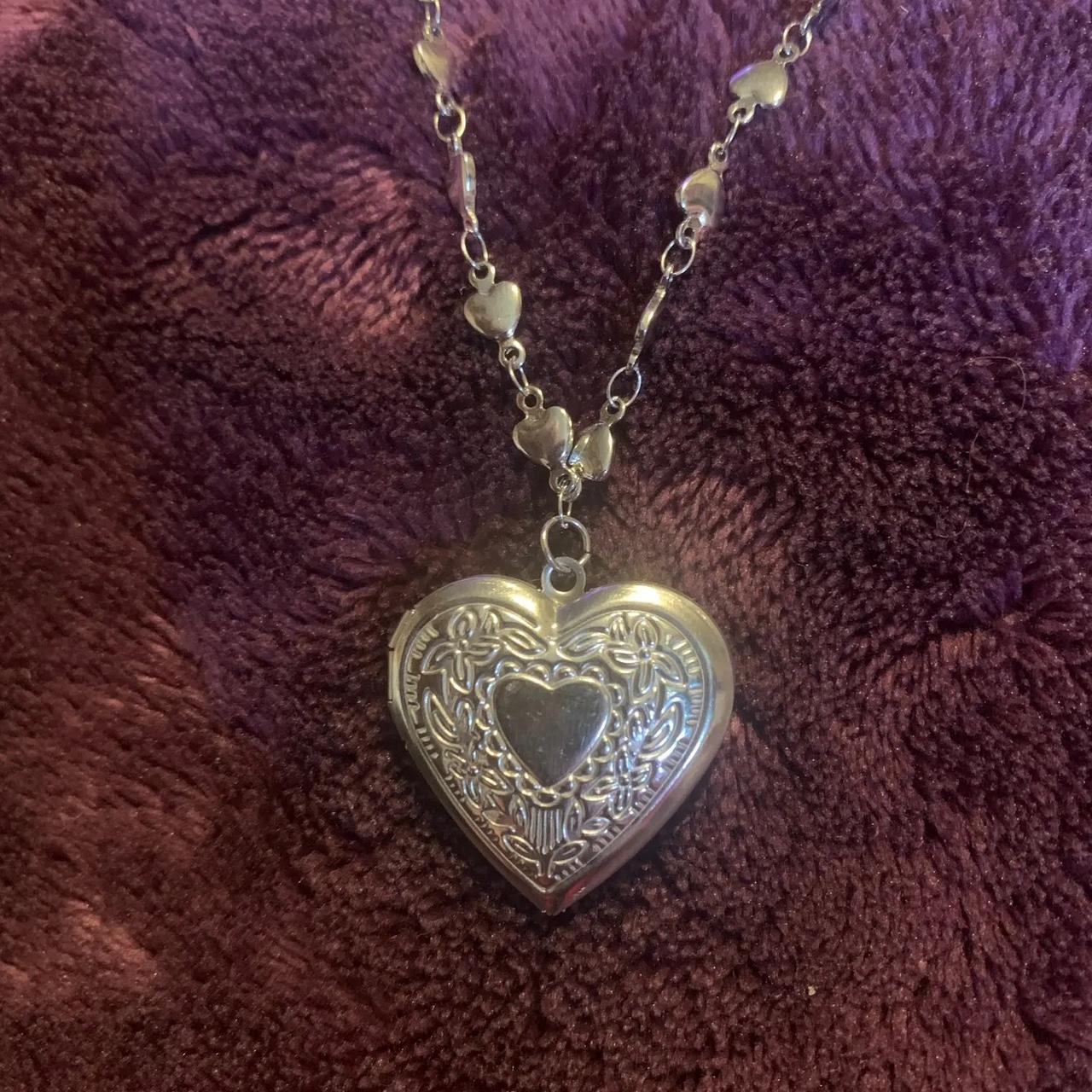 Metal Heart Locket Necklace Perfect to go with... - Depop