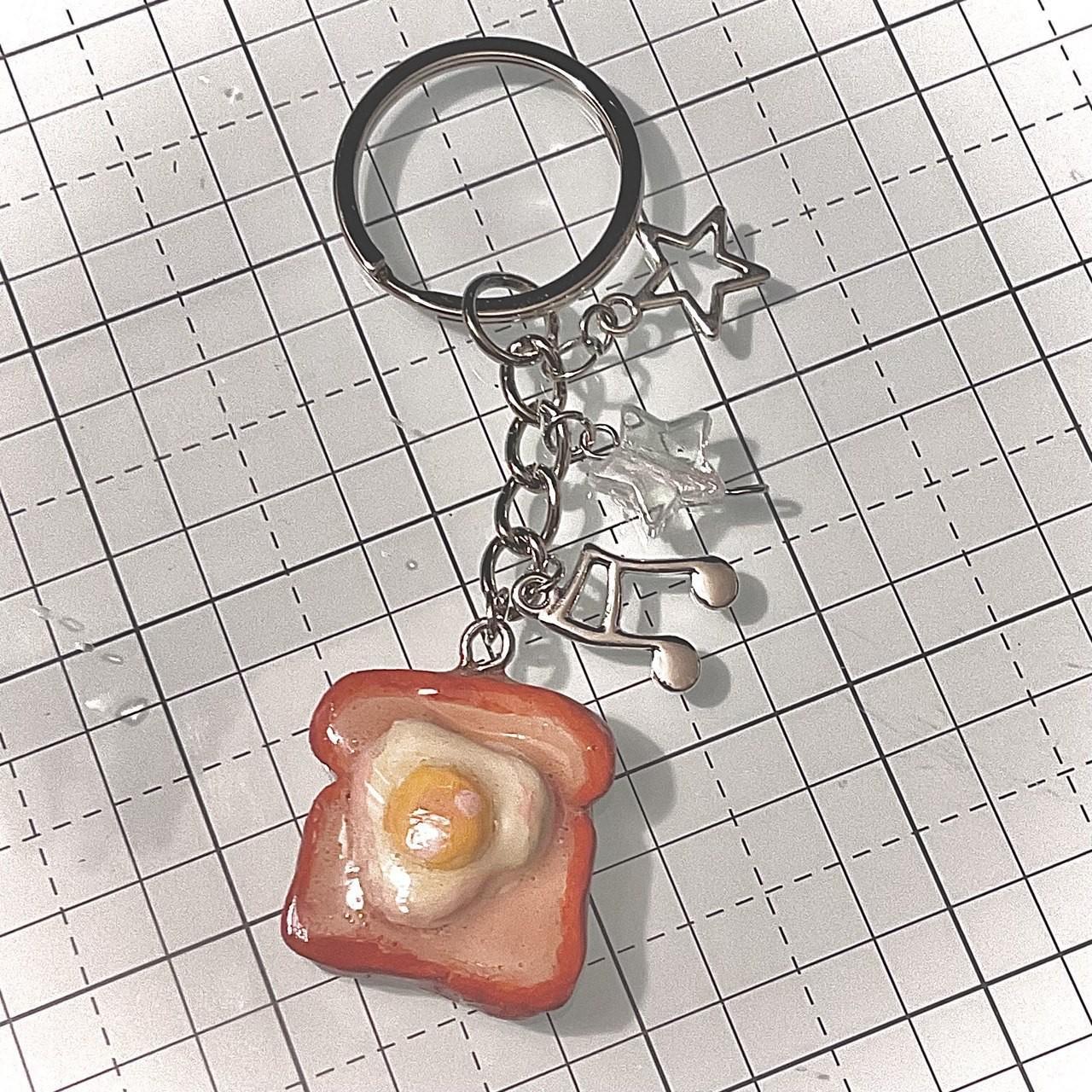 Egg toast charm mini keychain food 🍞 Handmade... - Depop