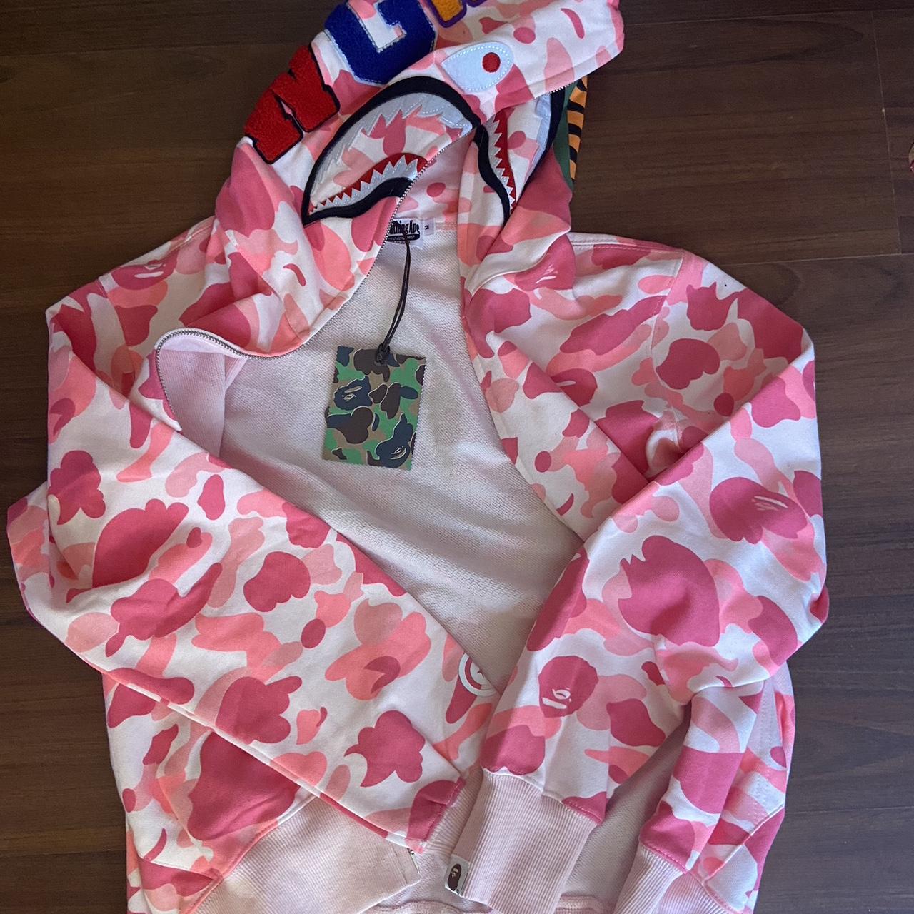 Pink Bape hoodie Not brand new but very very good... - Depop