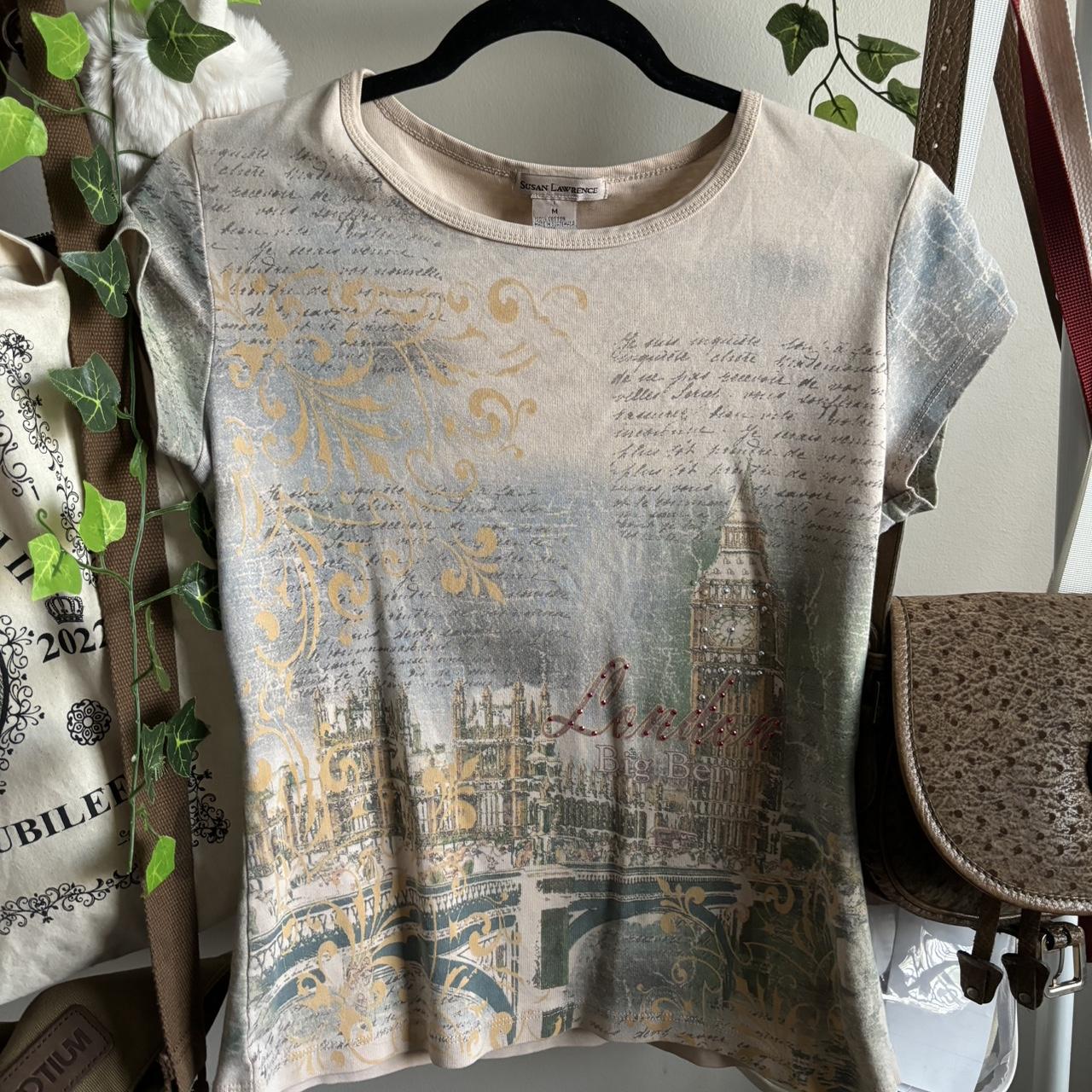 susan lawrence vintage london rhinestone design top... - Depop