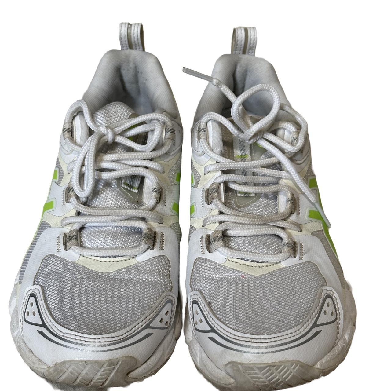 White and green asic gel 180s Could use a clean but... - Depop