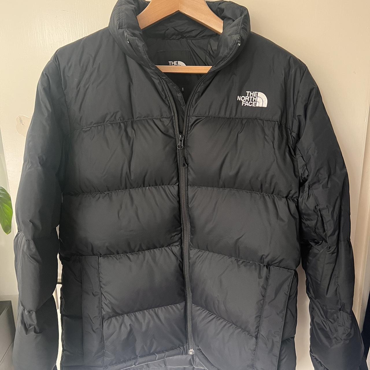 Northface men’s black puffa jacket size... - Depop