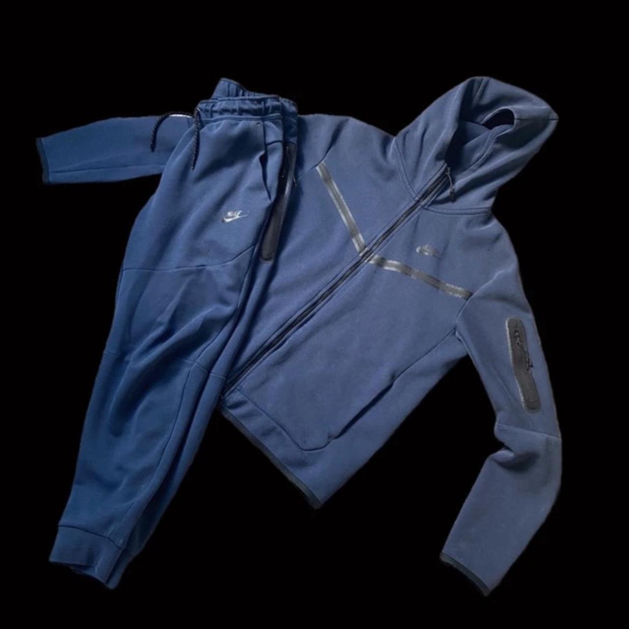 Navy blue Nike tech fleece tracksuit good condition... - Depop