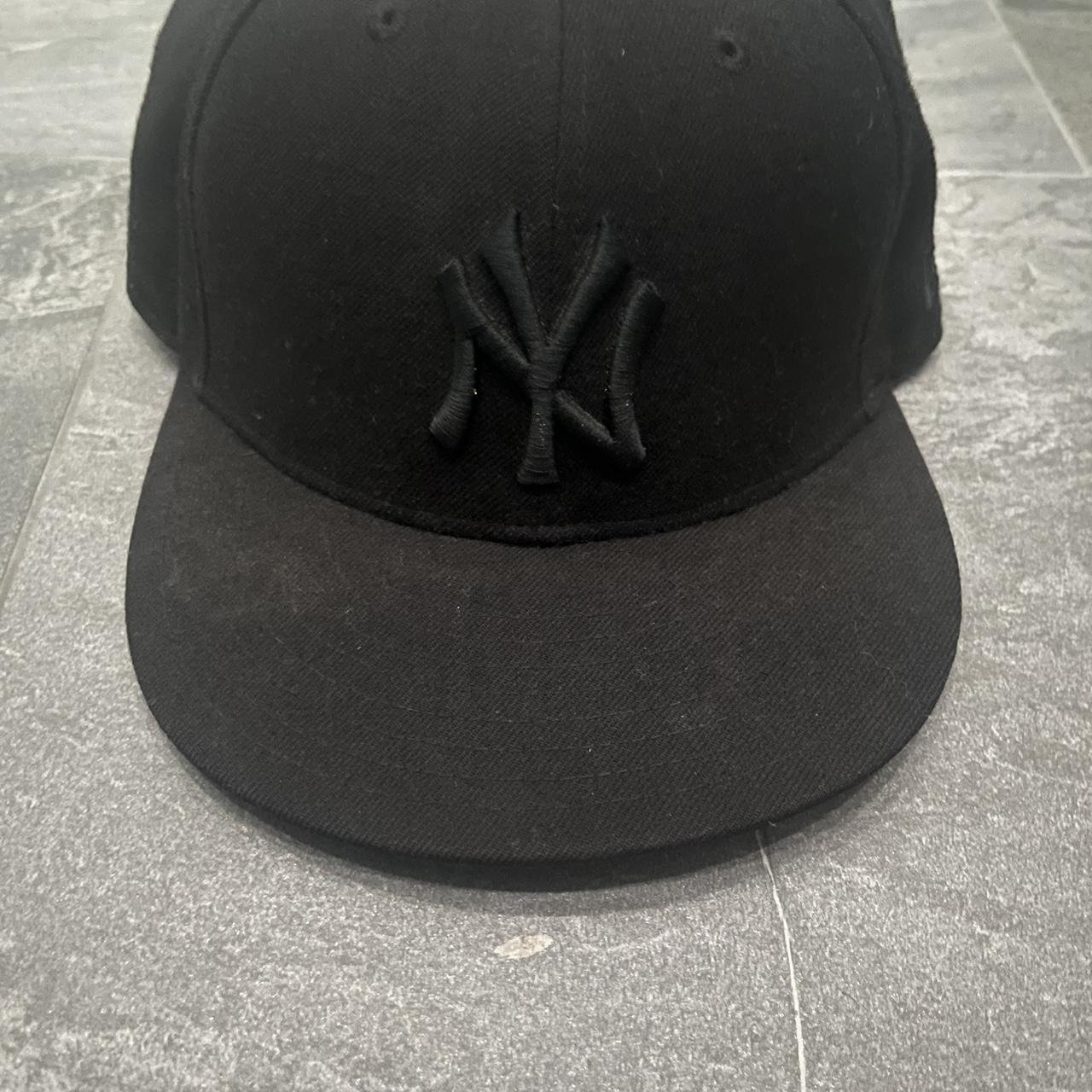 All Black Yankees Hat Y2K 7 3/8 - Depop