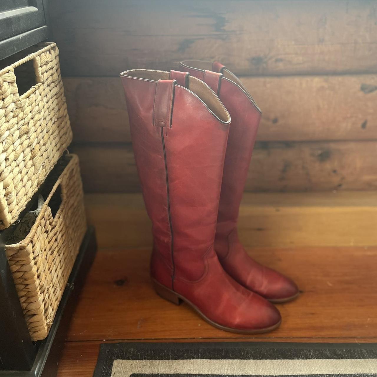 Frye Women's Red Boots | Depop