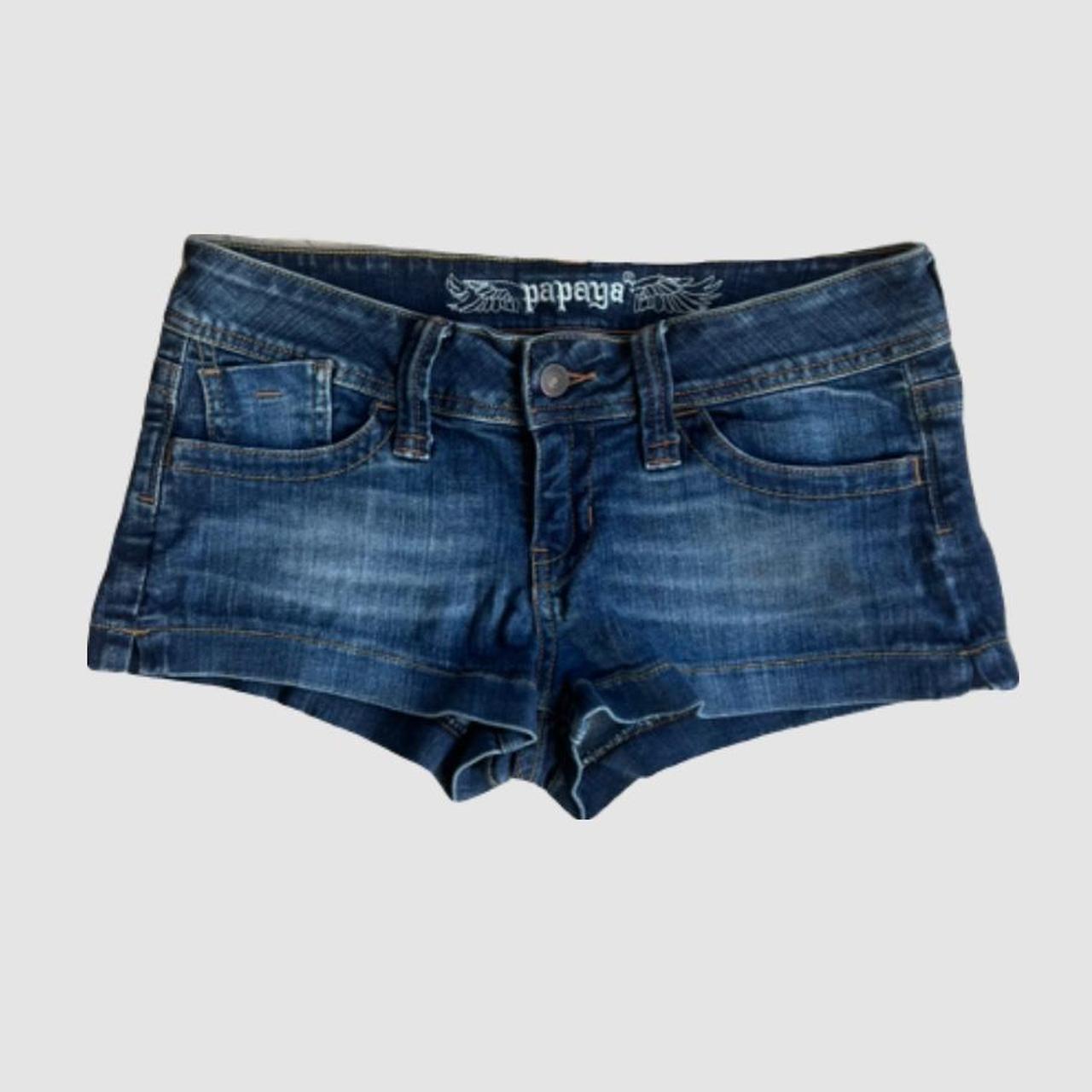 Y2k Denim Micro Mini Jean Shorts Size M Cutest Depop