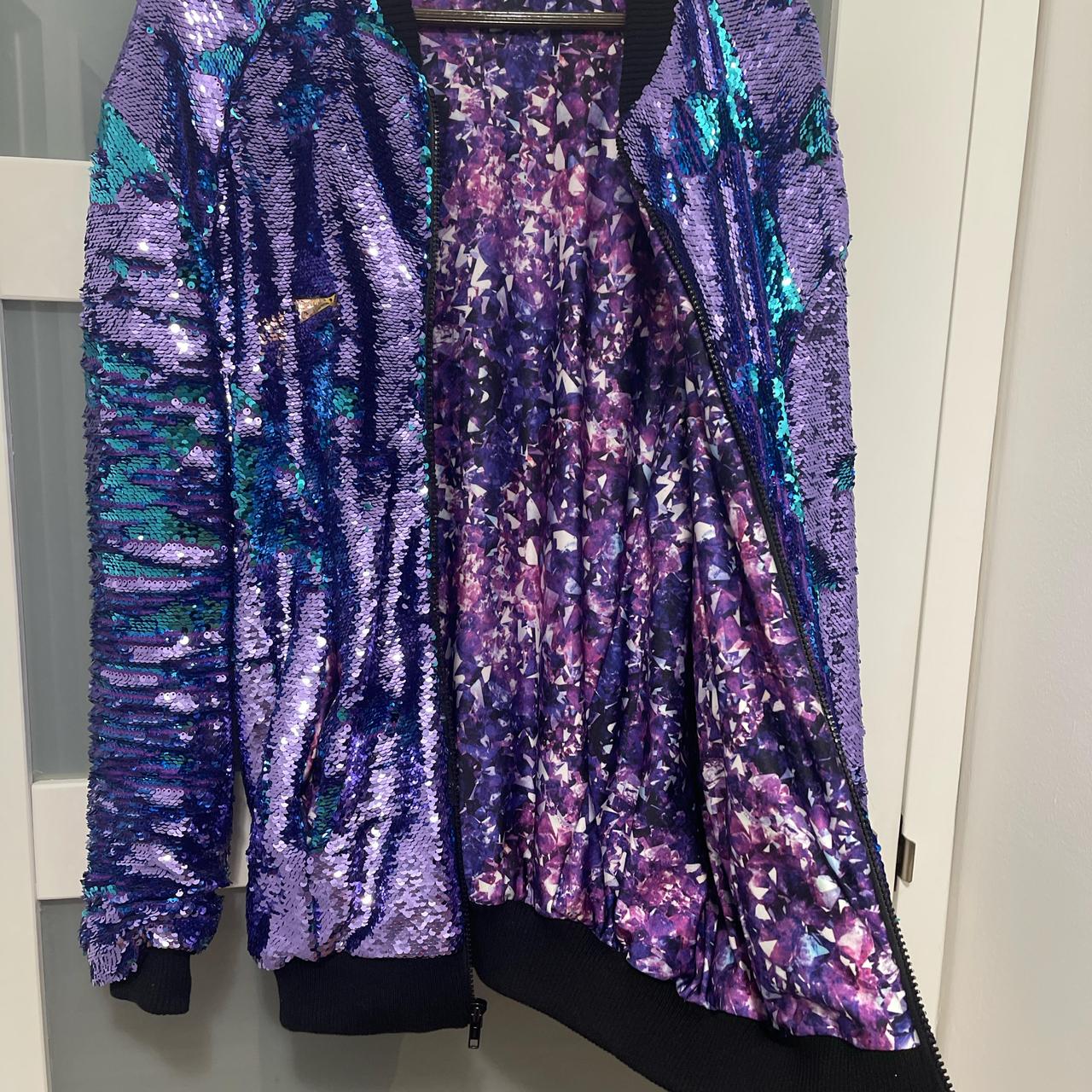 Dual tone color shifting sequin bomber jacket. Men’s... - Depop