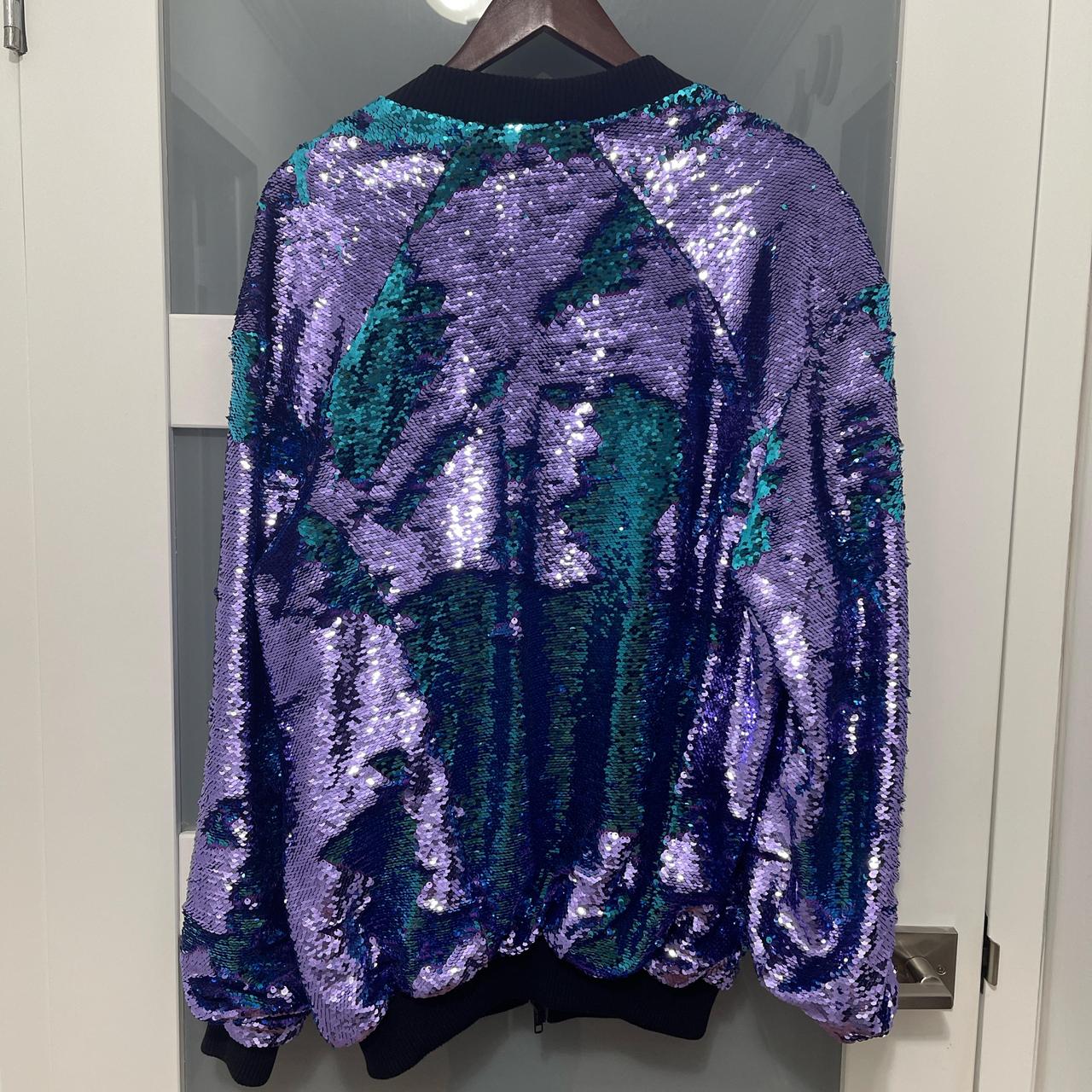 Dual tone color shifting sequin bomber jacket. Men’s... - Depop