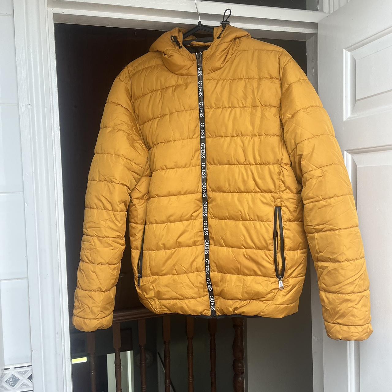 Guess yellow coat Only worn once - Depop