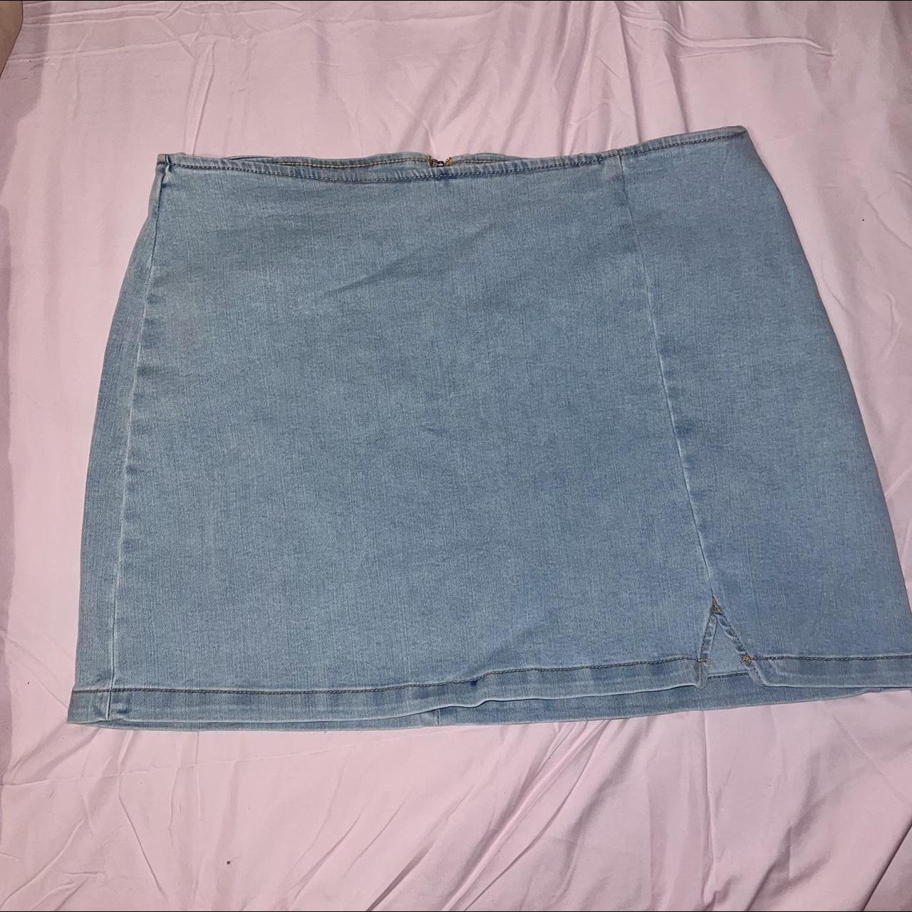 Wild Fable denim mini skirt 16. Stretchy. Open to... - Depop