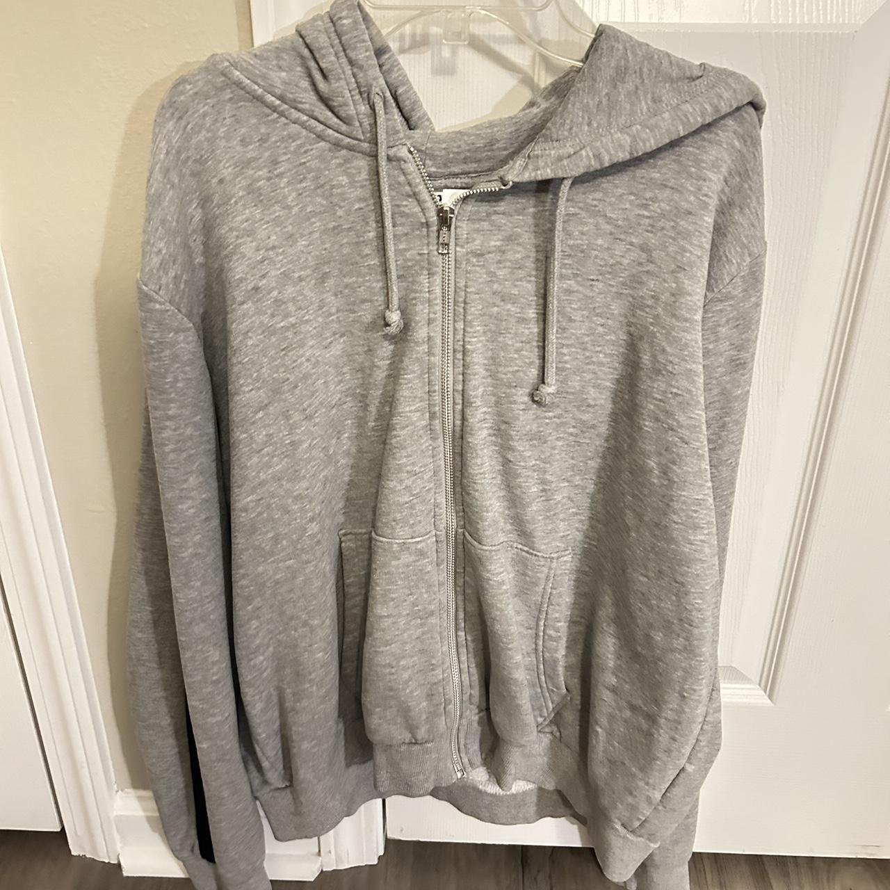 Grey zip jacket from H&M Size large - Depop