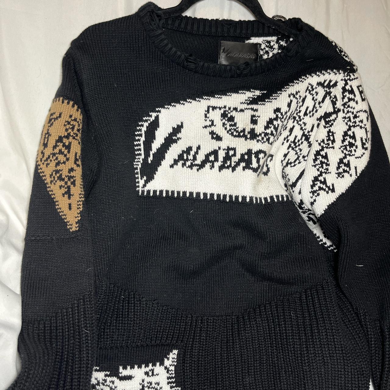 Heavy weight distressed Valabasas sweater - Depop
