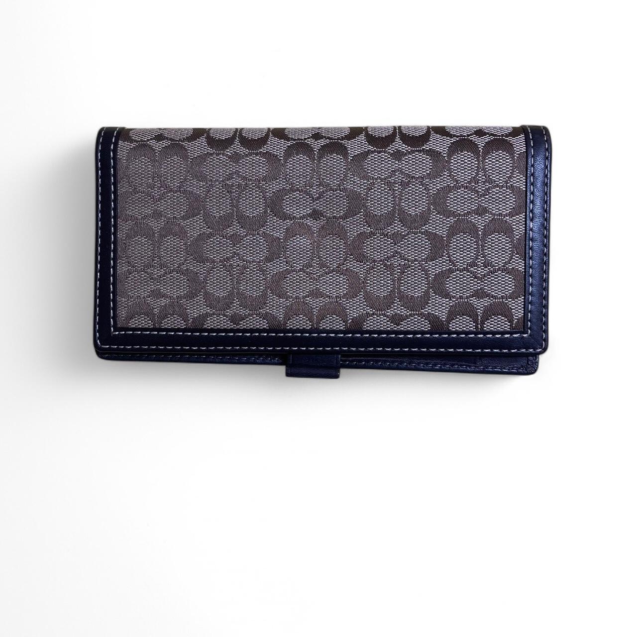 coach soho monogram checkbook holder a few small... | Depop