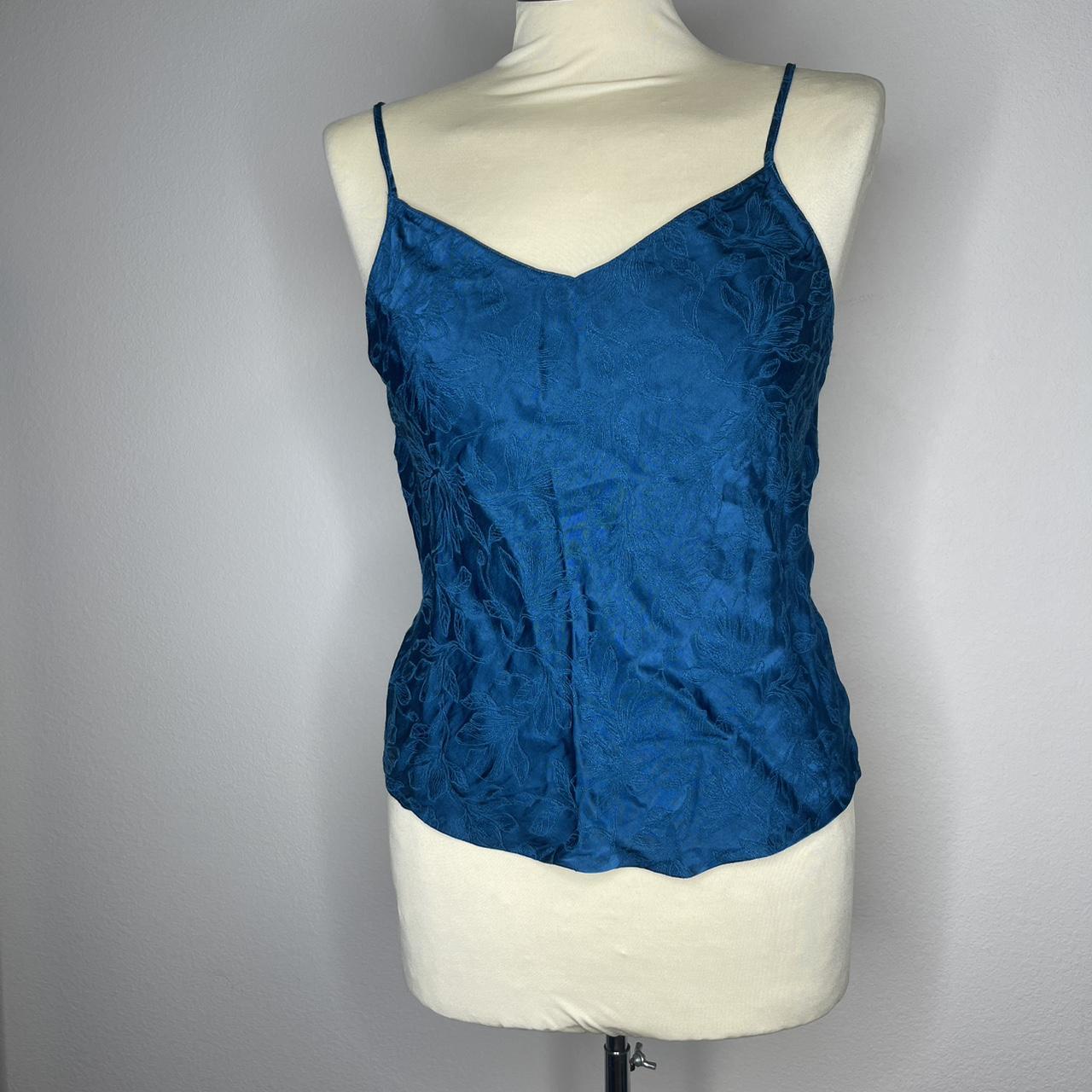 black label Victoria’s secret blue flowy top with... | Depop