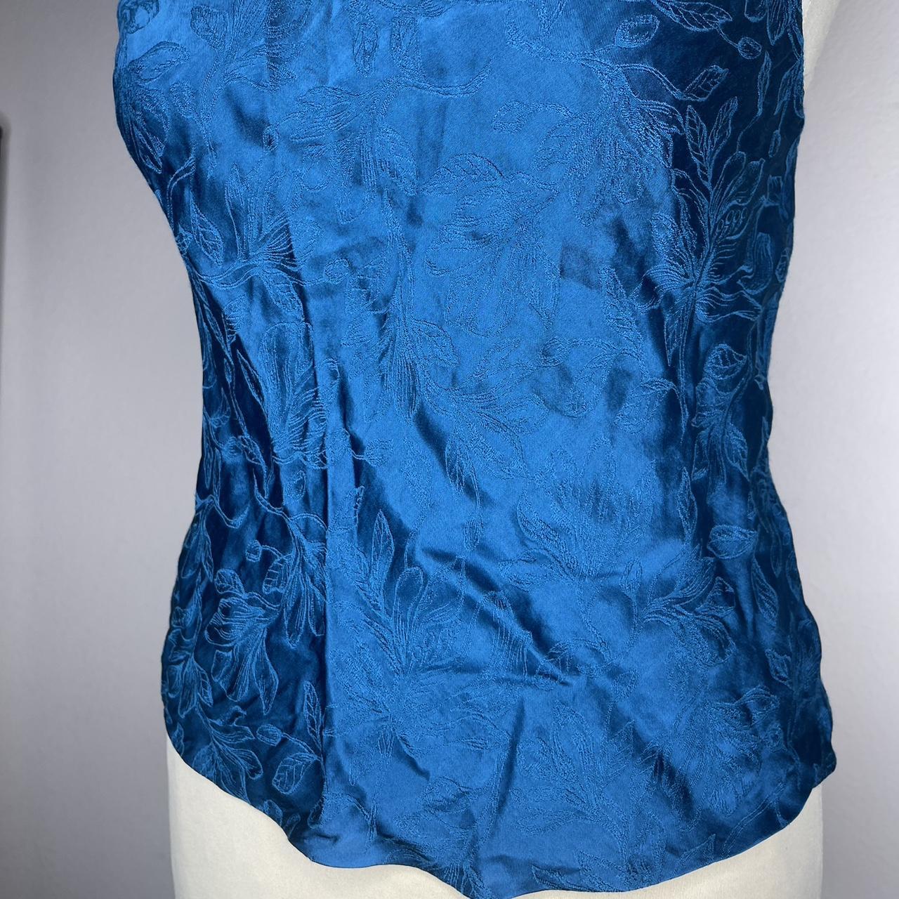 black label Victoria’s secret blue flowy top with... | Depop