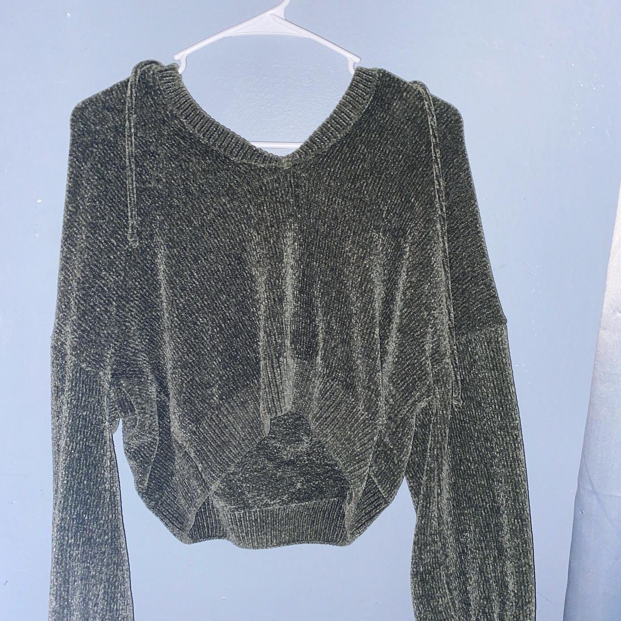 Green, soft, cropped sweater - Depop