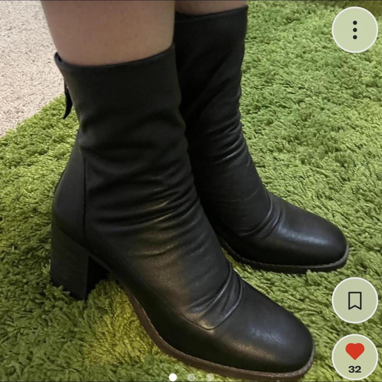CHELSEA & VIOLET BOOTS black heeled boots fit a 9... - Depop