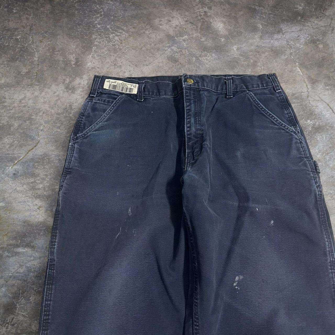 Vintage Y2K Navy Carhartt Carpenter Workwear Pants,... | Depop