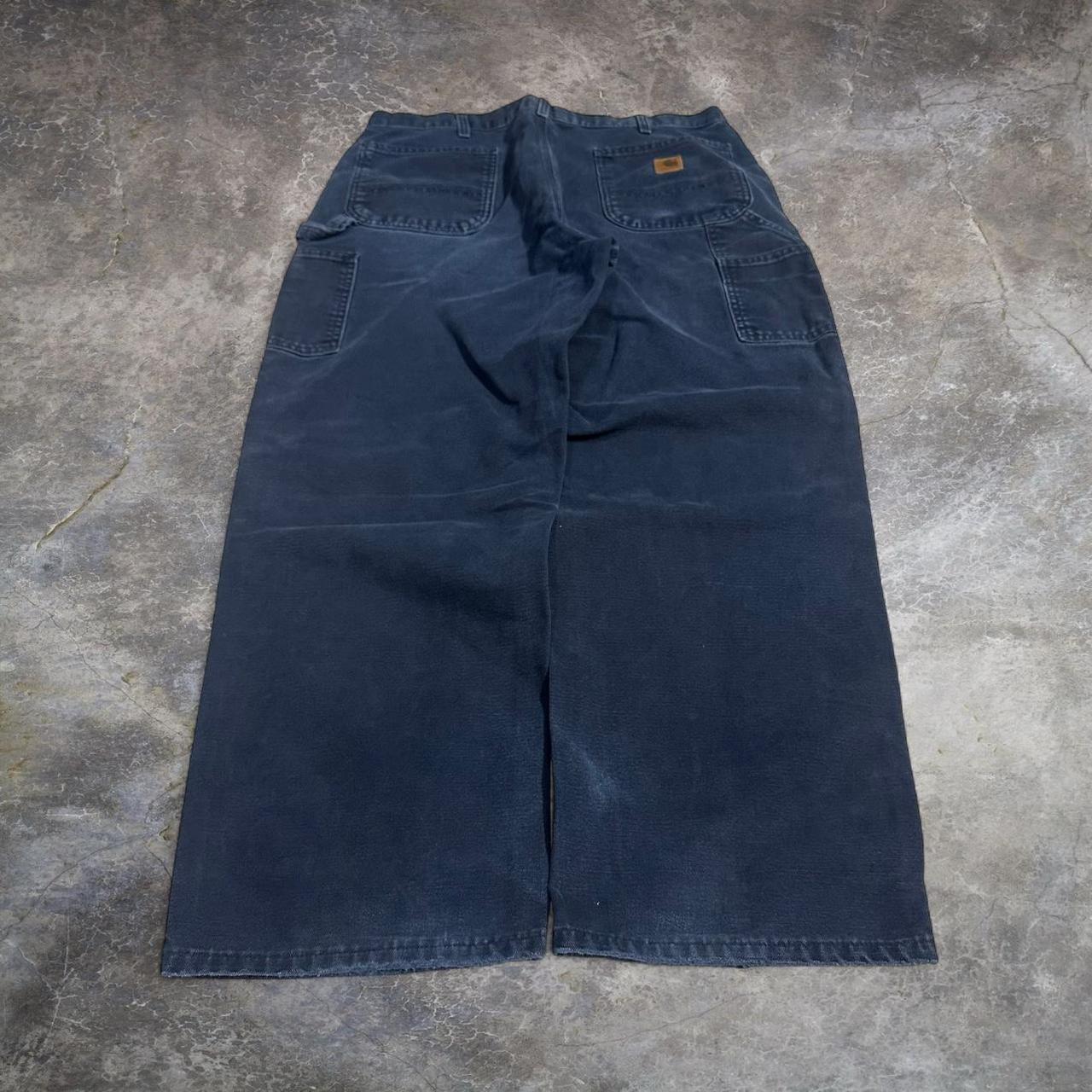 Vintage Y2K Navy Carhartt Carpenter Workwear Pants,... | Depop