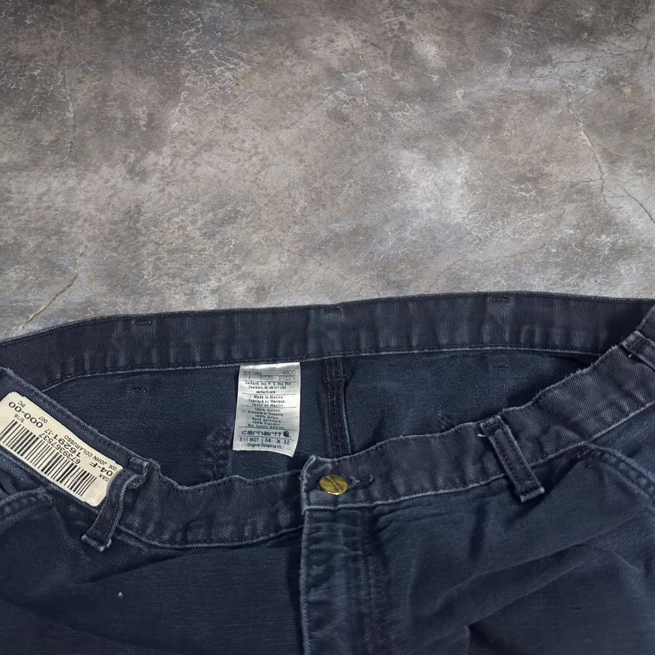Vintage Y2K Navy Carhartt Carpenter Workwear Pants,... | Depop