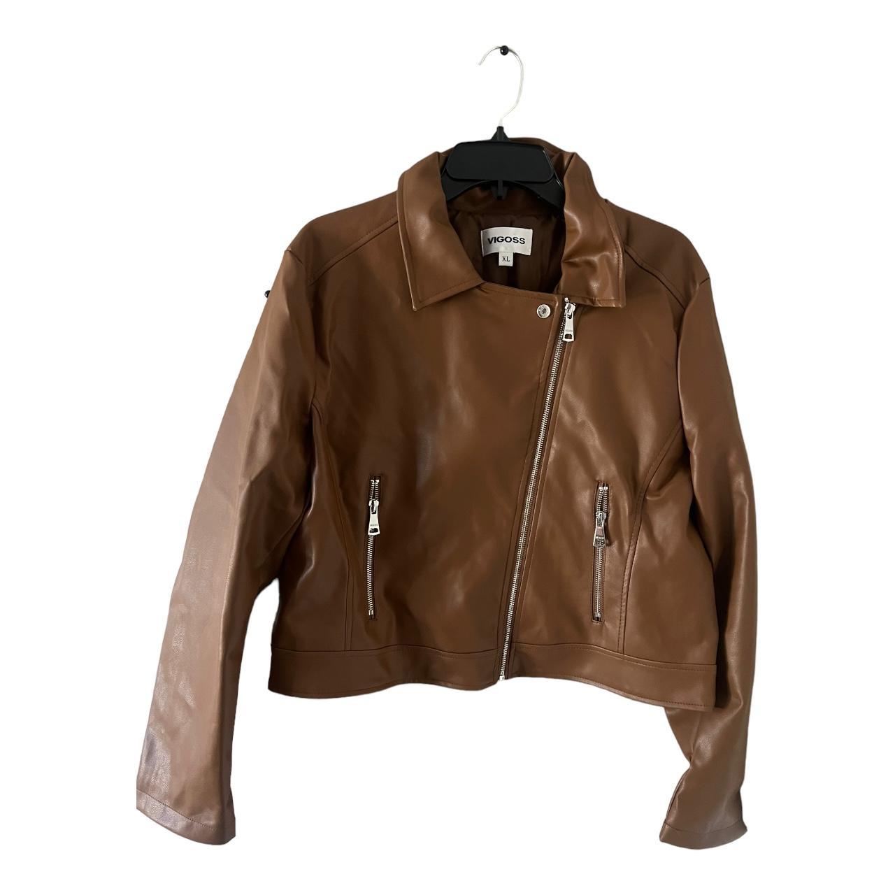 VIGOSS faux leather moto jacket - Depop