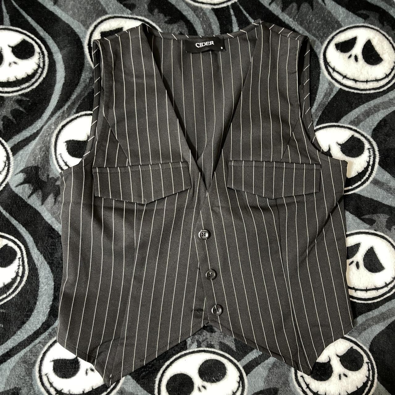 office siren pinstripe button up vest ★... - Depop