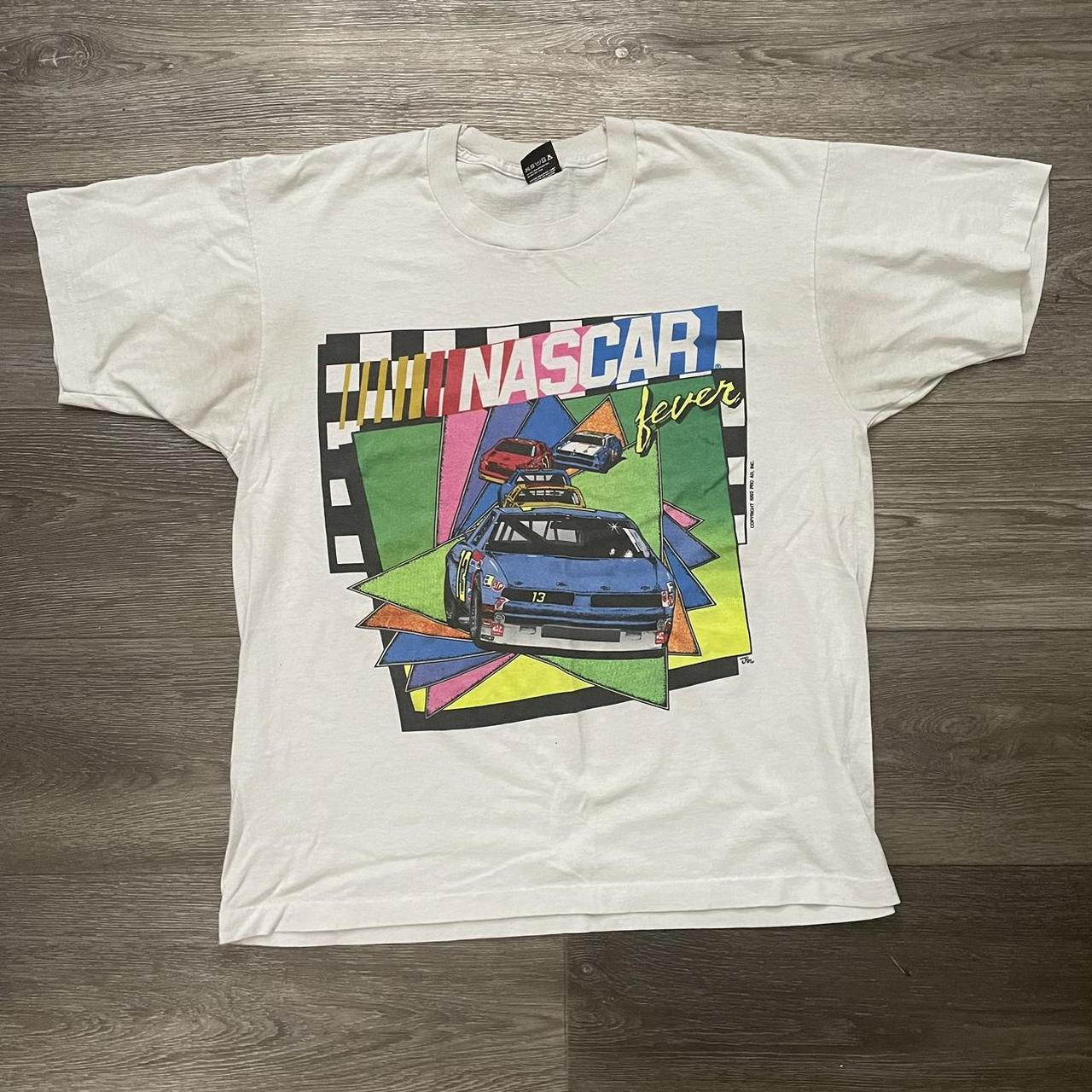 Vintage 1992 Colorful NASCAR Racing Tee - Good... - Depop