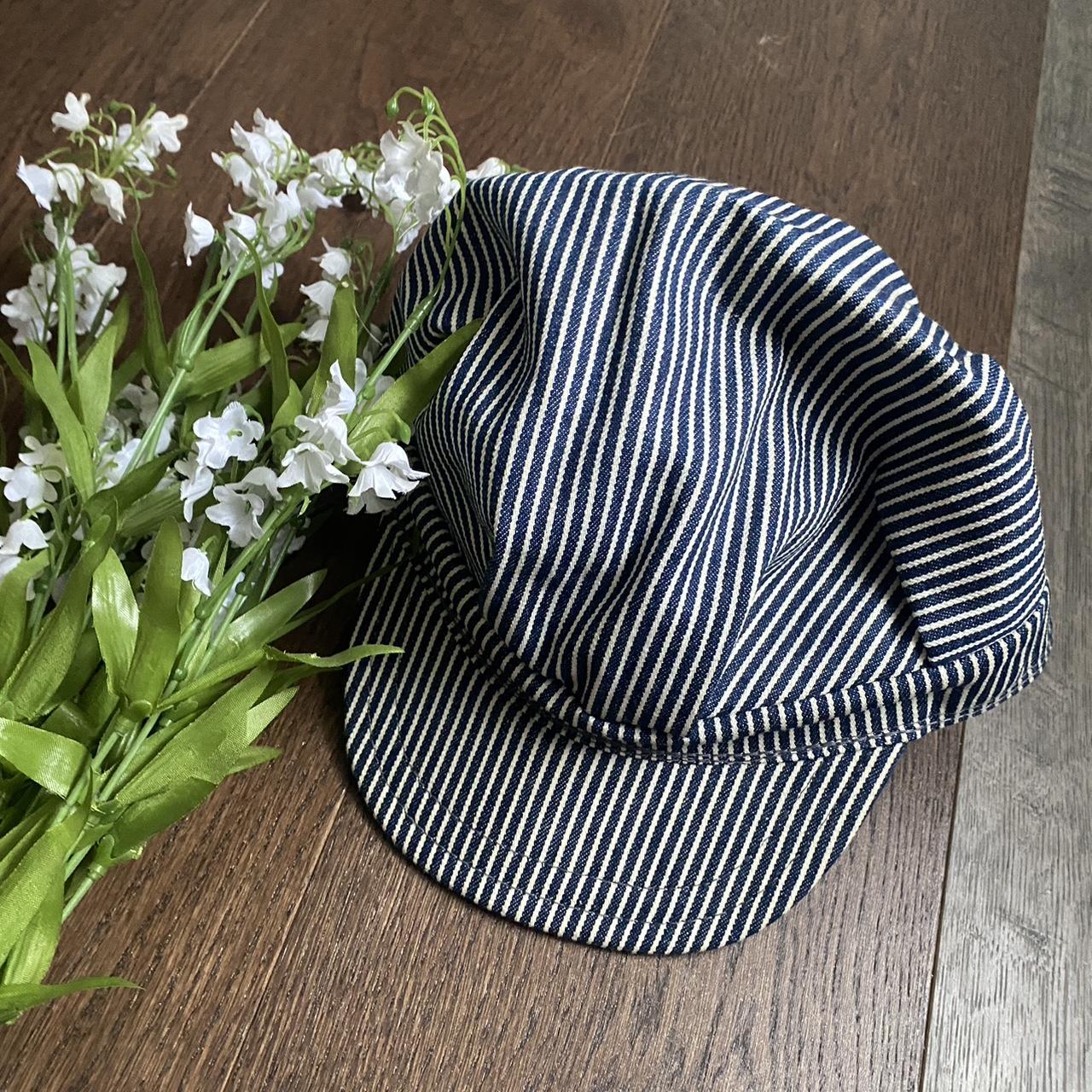 Y2K pageboy striped hat So cute! Perfect for a Y2K... - Depop